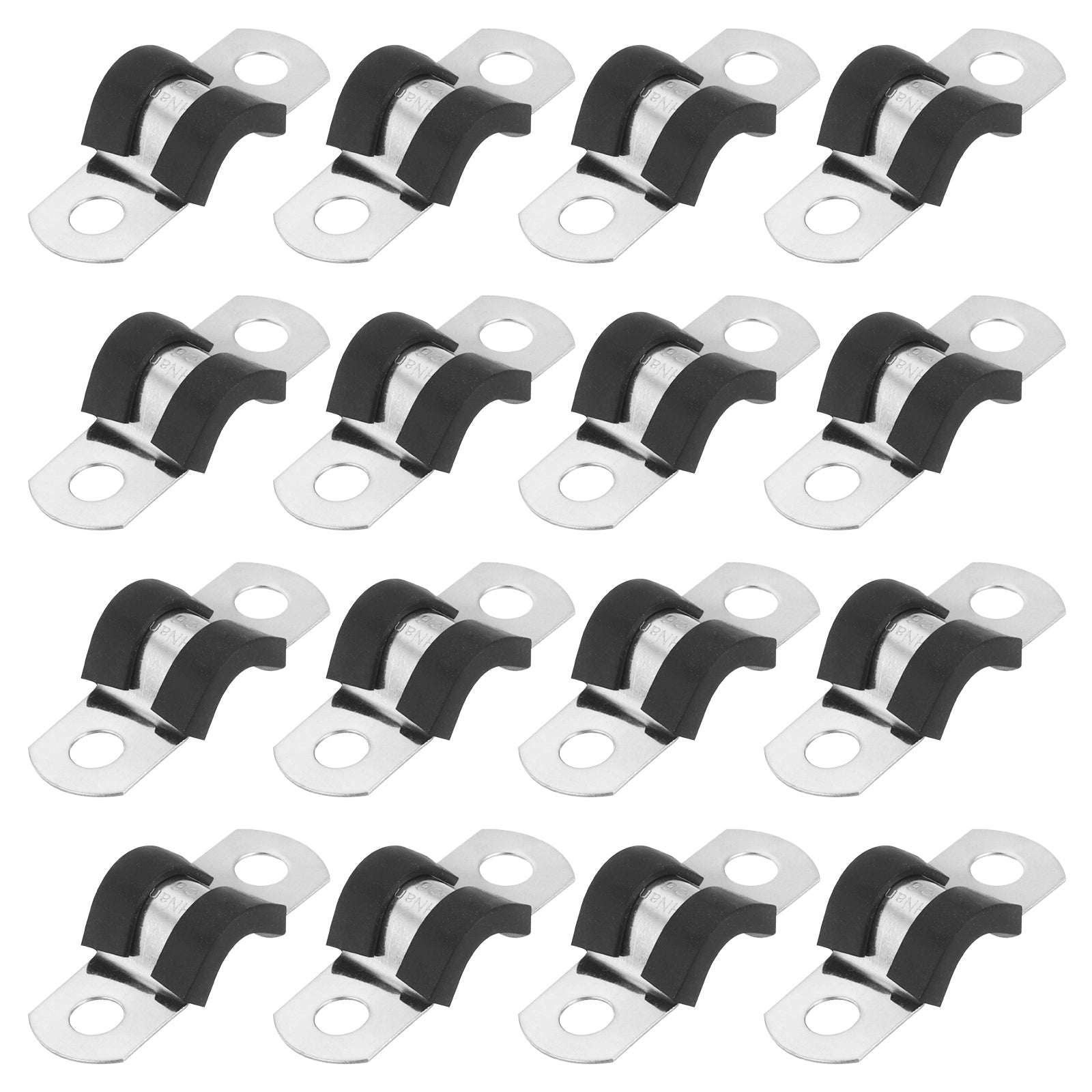Uxcell 16Pcs 6mm/0.24Inch Cable Clamps, 304 Stainless Steel Rubber ...
