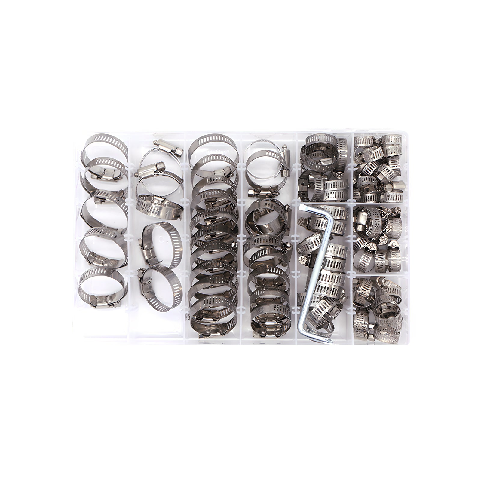 Hose Clamp-80PCS 201 Stainless Steel Hose Clamps Assortment Kit Worm ...