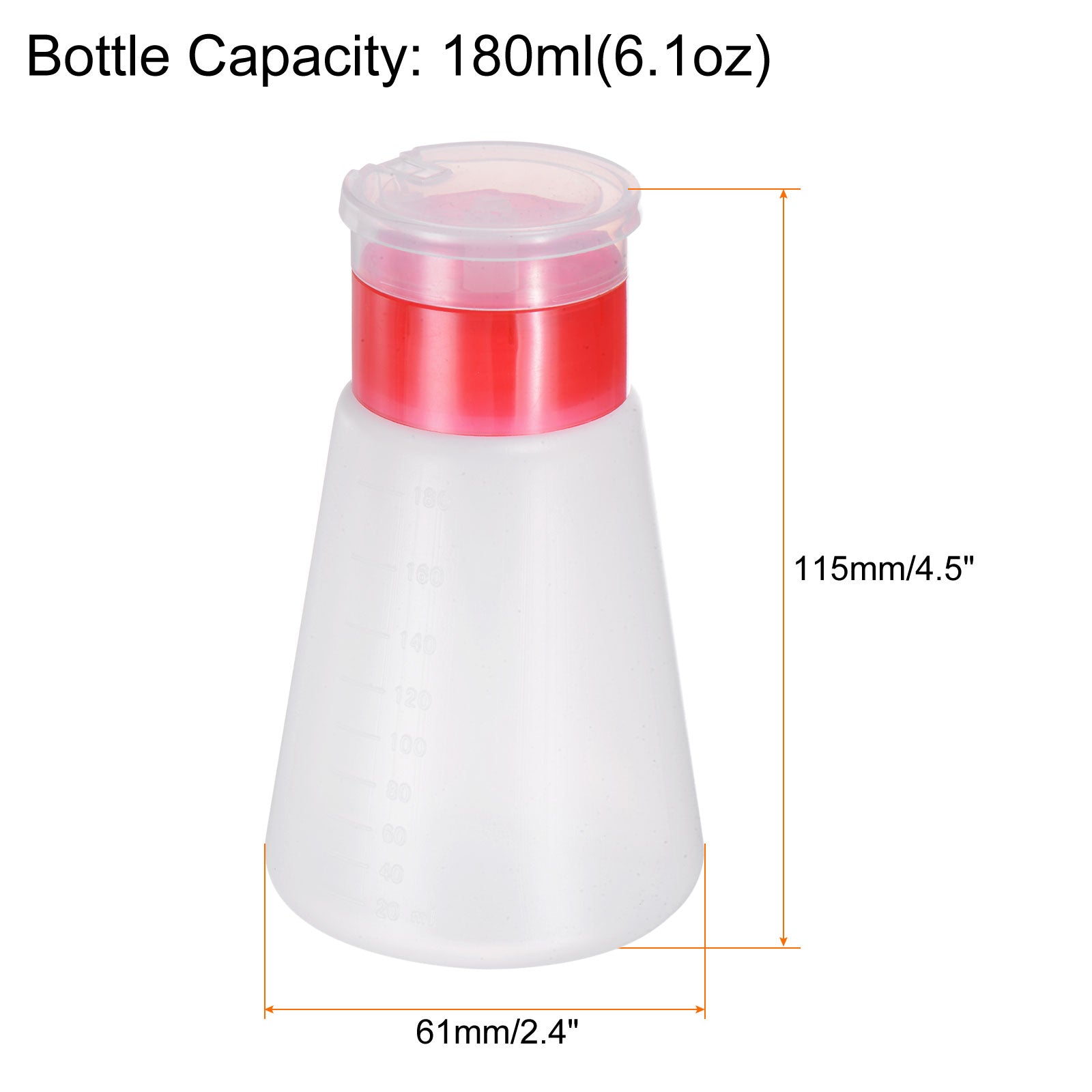 2pcs Solvent Alcohol Dispensers 180ml Conical Push Down Dispenser Pump ...