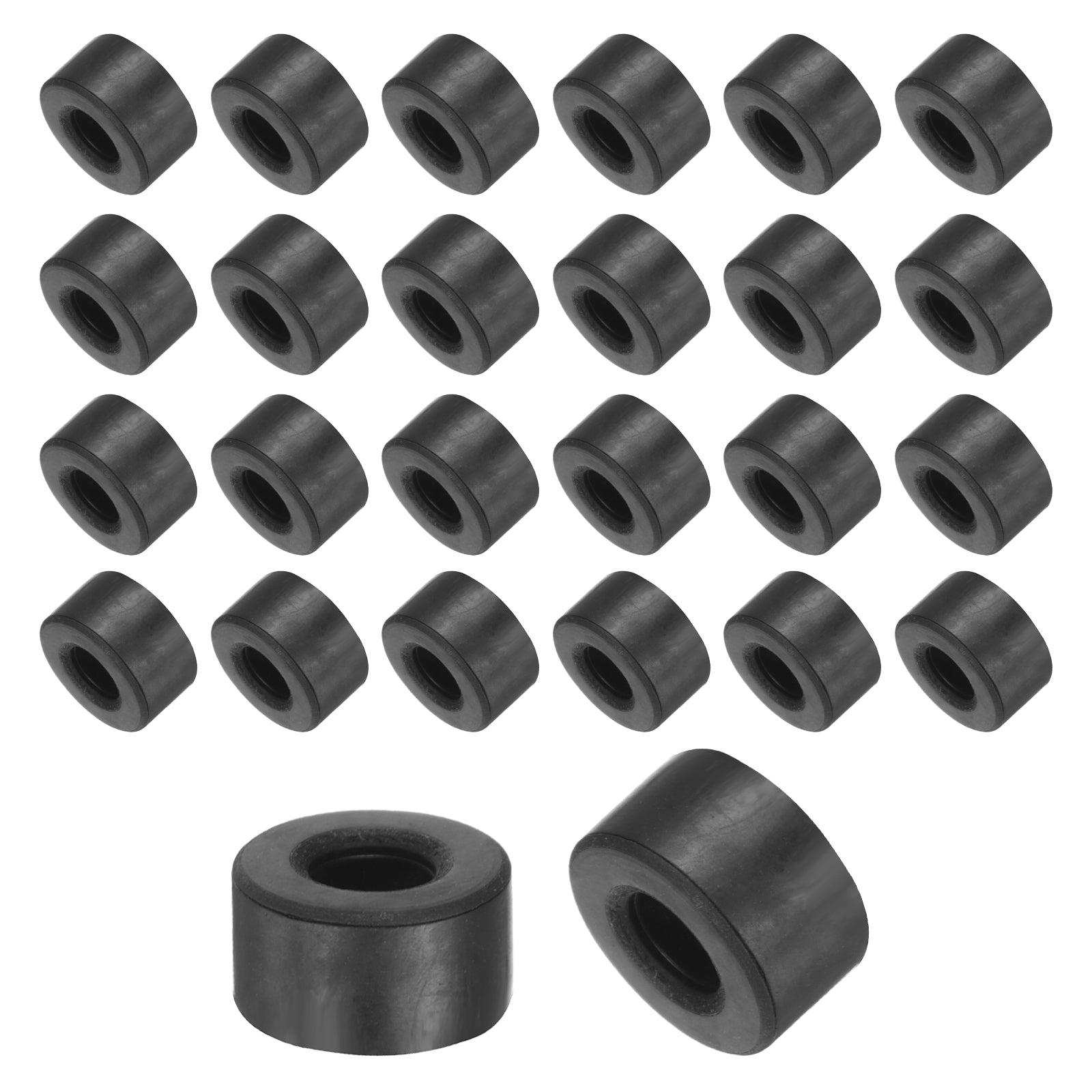 Uxcell 48pcs Rubber Spacers 12mm OD, 6mm ID, 7mm Height Round Anti ...