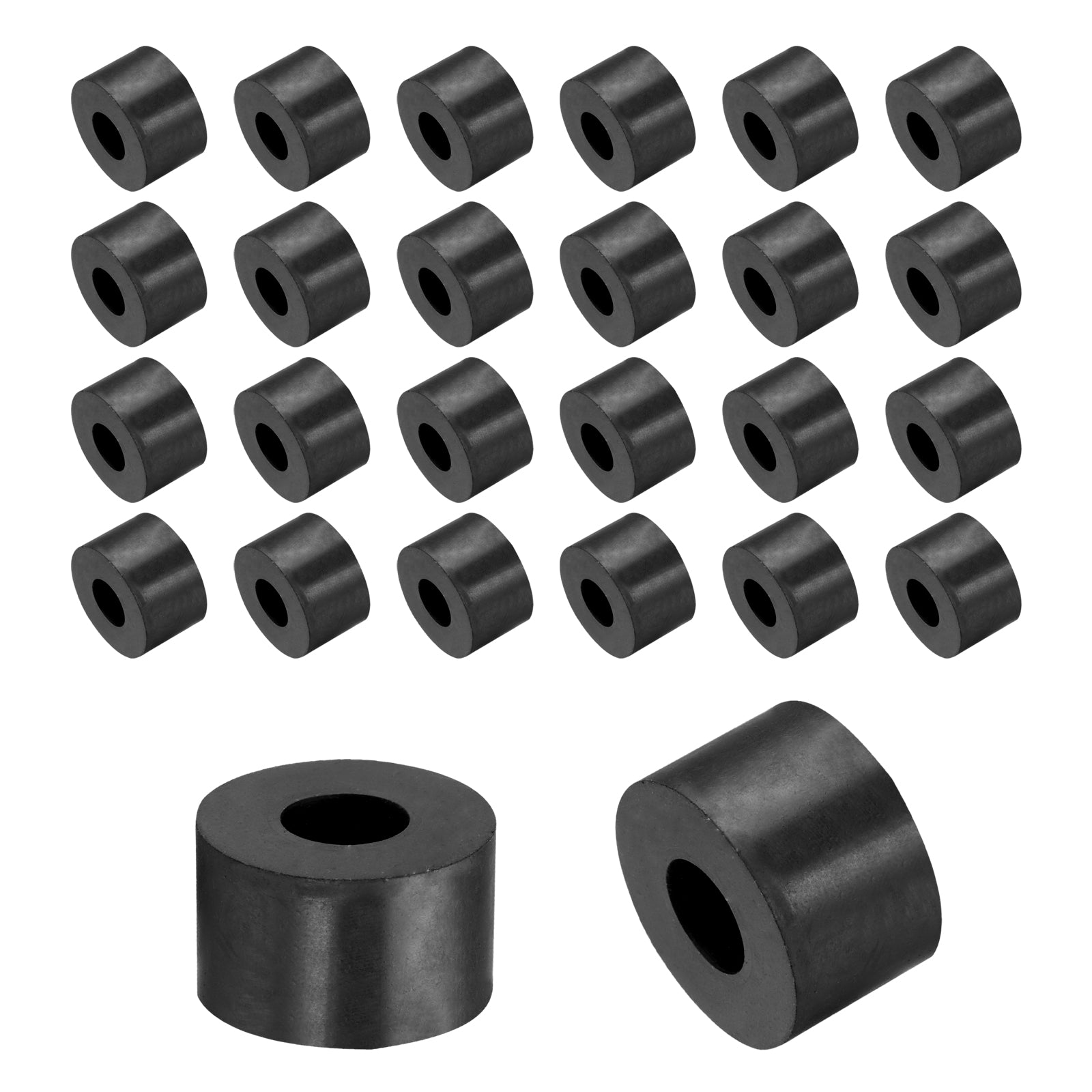Uxcell 36pcs Rubber Spacers 25mm OD, 10mm ID, 15mm Height Round Anti ...