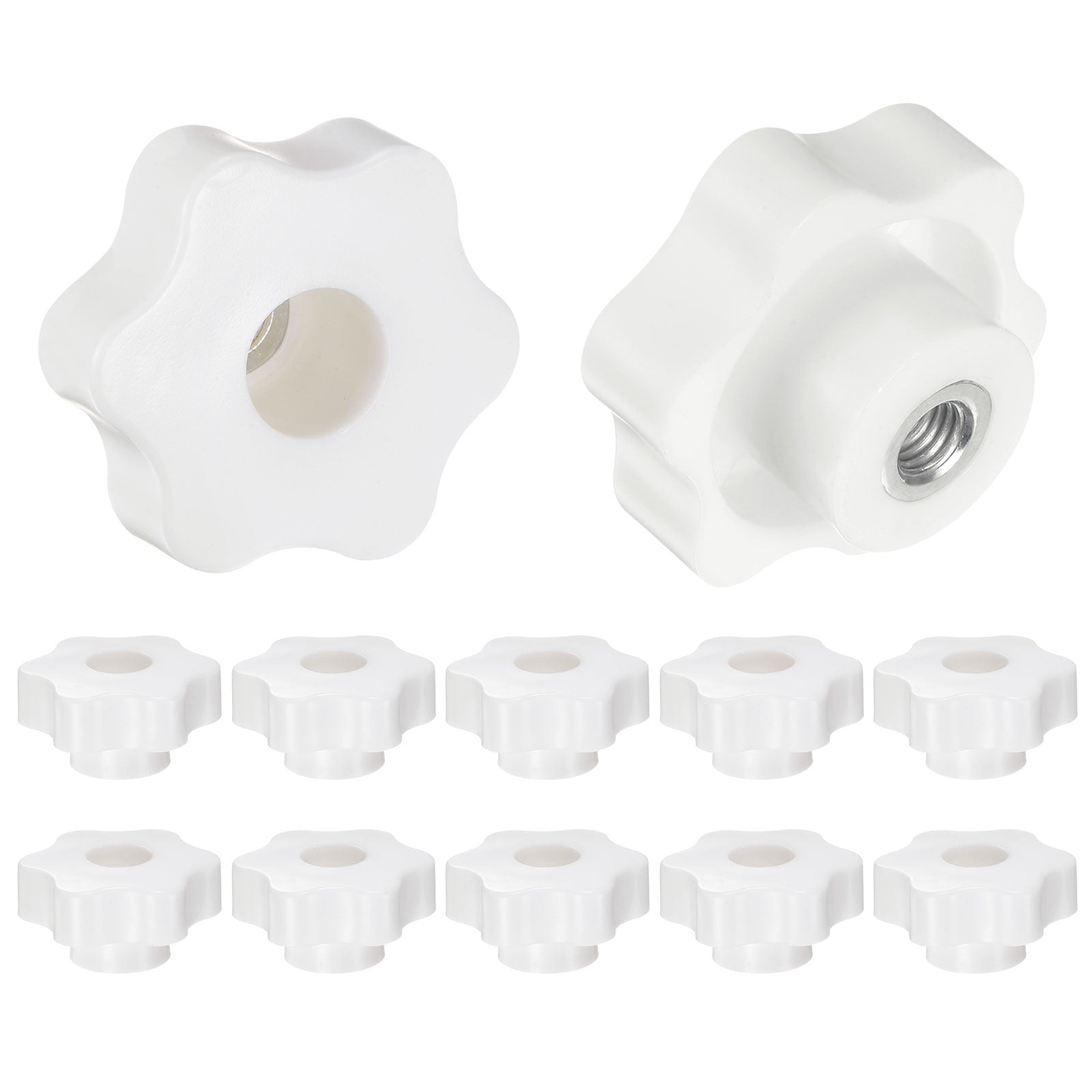 12pcs Star Knobs M8 Thread 48mm Head Through Hole Metal Insert Knob ...