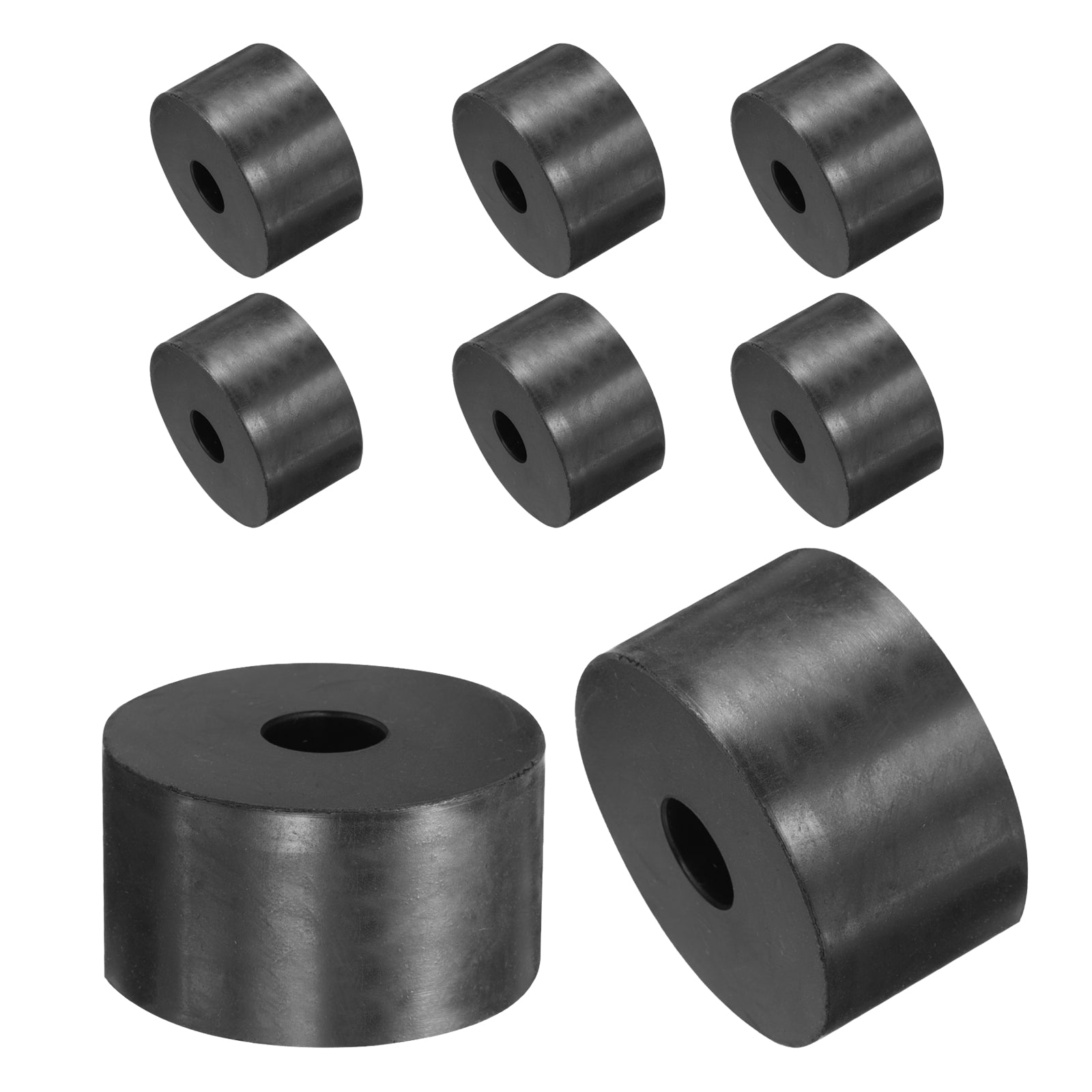 Uxcell 8pcs Rubber Spacers 50mm OD, 12mm ID, 30mm Height Round Anti ...