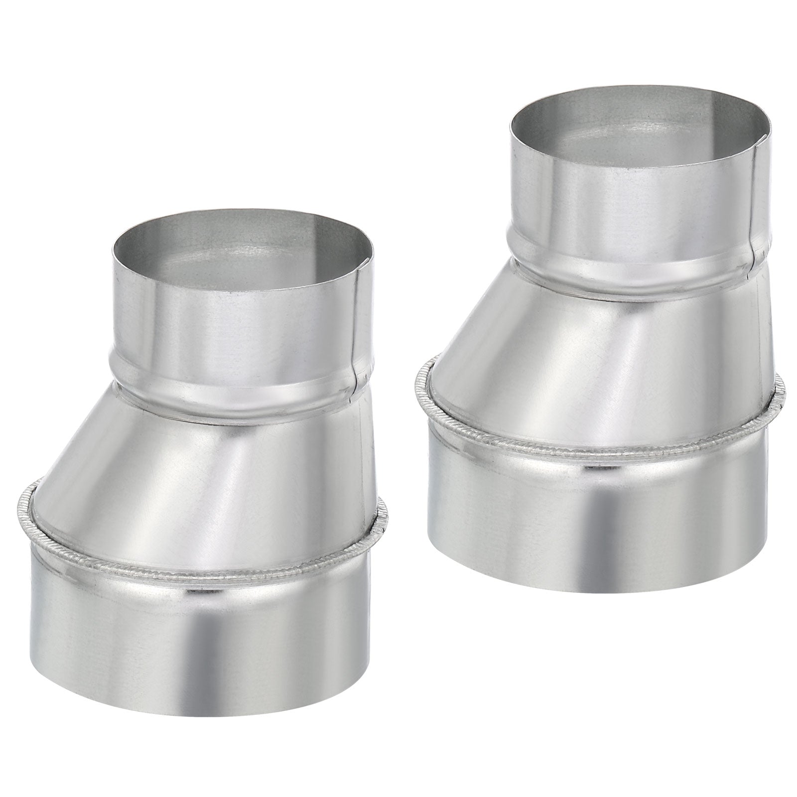 4" to 3" Eccentric Duct Reducer, 2Pcs Galvanized Iron Ducting Connector ...