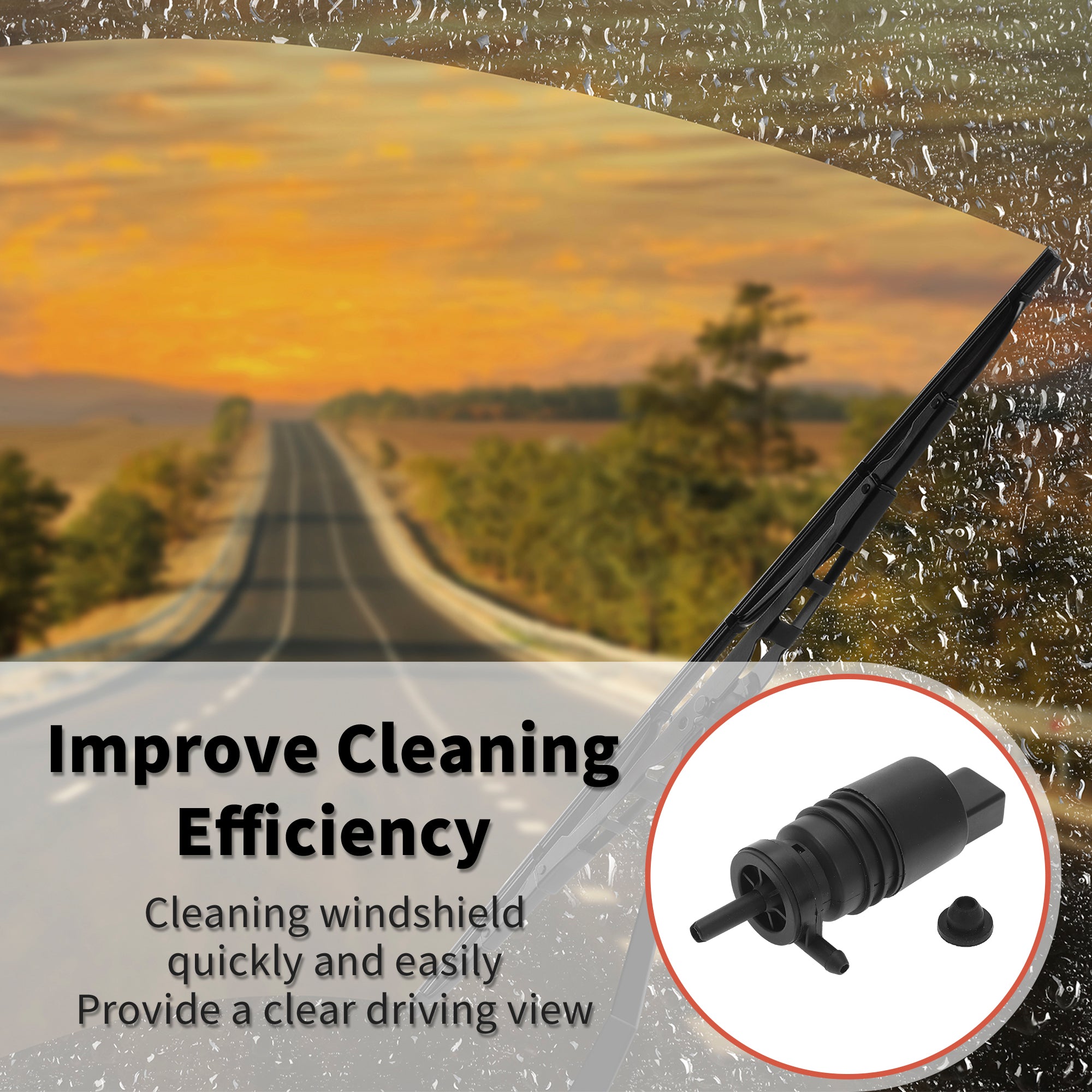 Windshield Washer Pump W/ Grommet Windshield Washer Fluid Pump Fit for ...