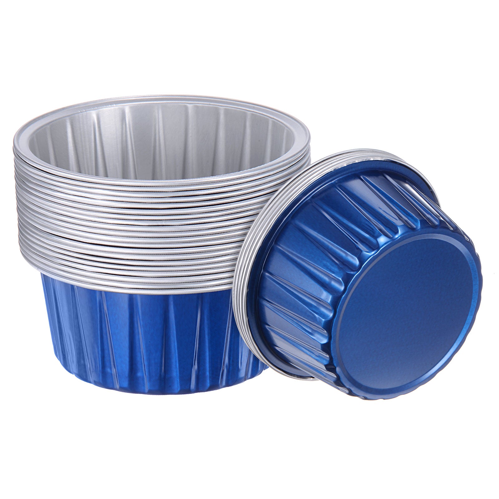 Dark Blue Cupcake Cups, 25pcs 66x36x85mm Aluminum Foil Standard Cupcake ...