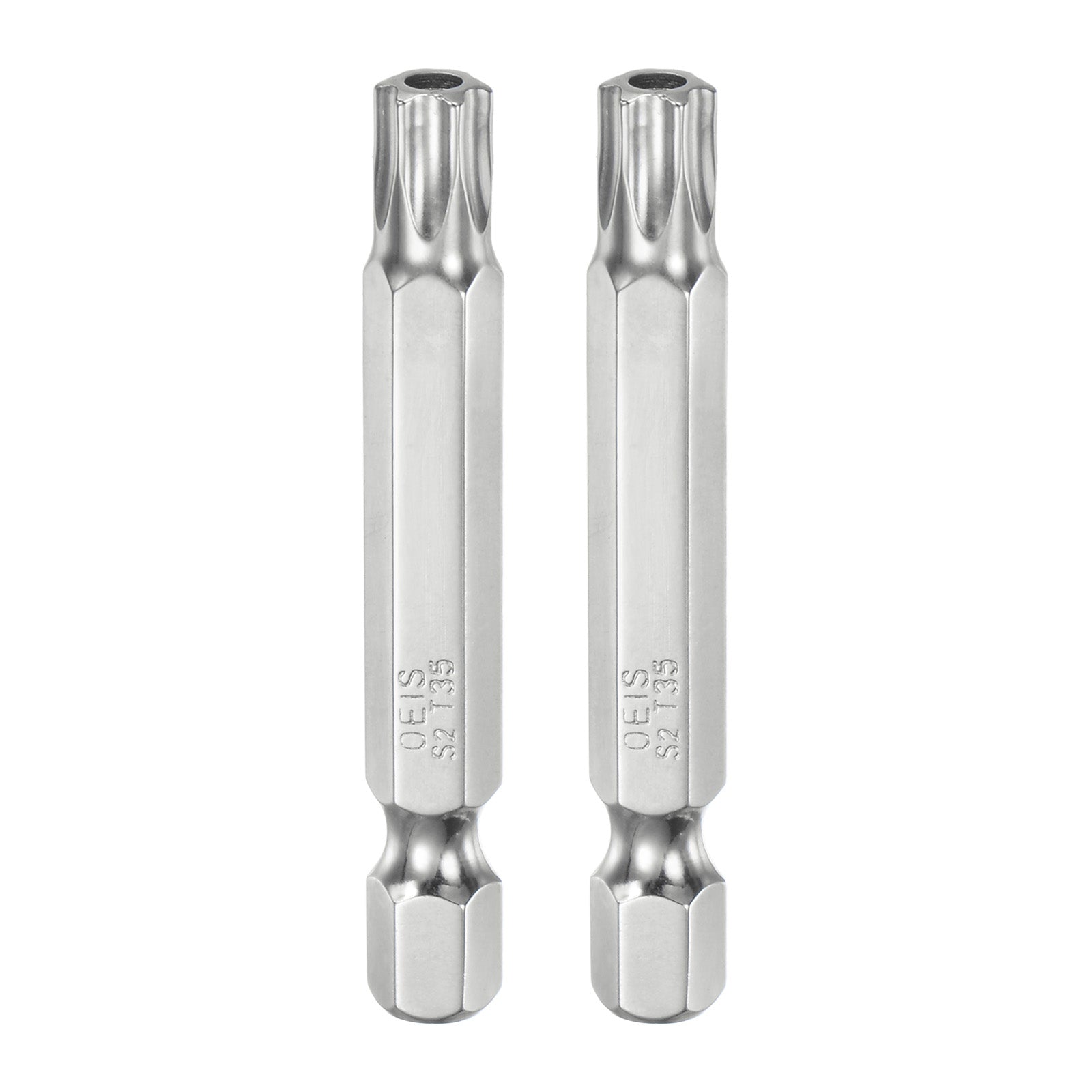 2pcs T35 Security Torx Bit 1/4" Hex Shank 2" Long Tamper Resistant Star ...