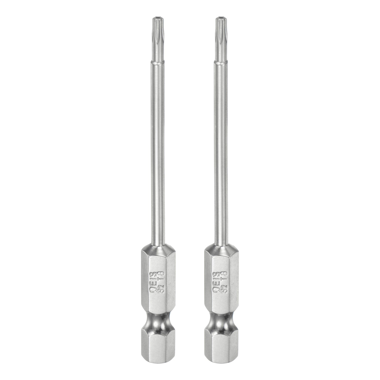 2pcs T8 Security Torx Bit 1/4" Hex Shank 3" Long Tamper Resistant Star ...