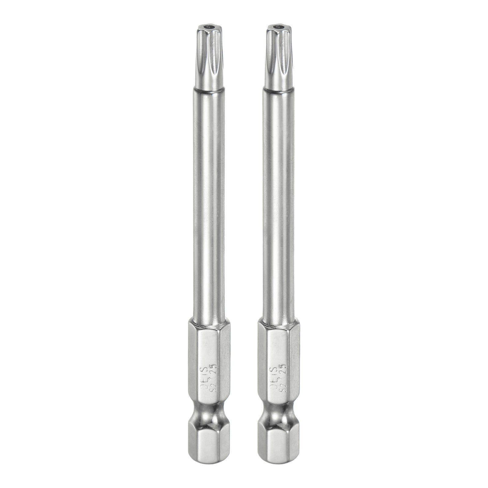 2pcs T25 Security Torx Bit 1/4" Hex Shank 3" Long Tamper Resistant Star ...