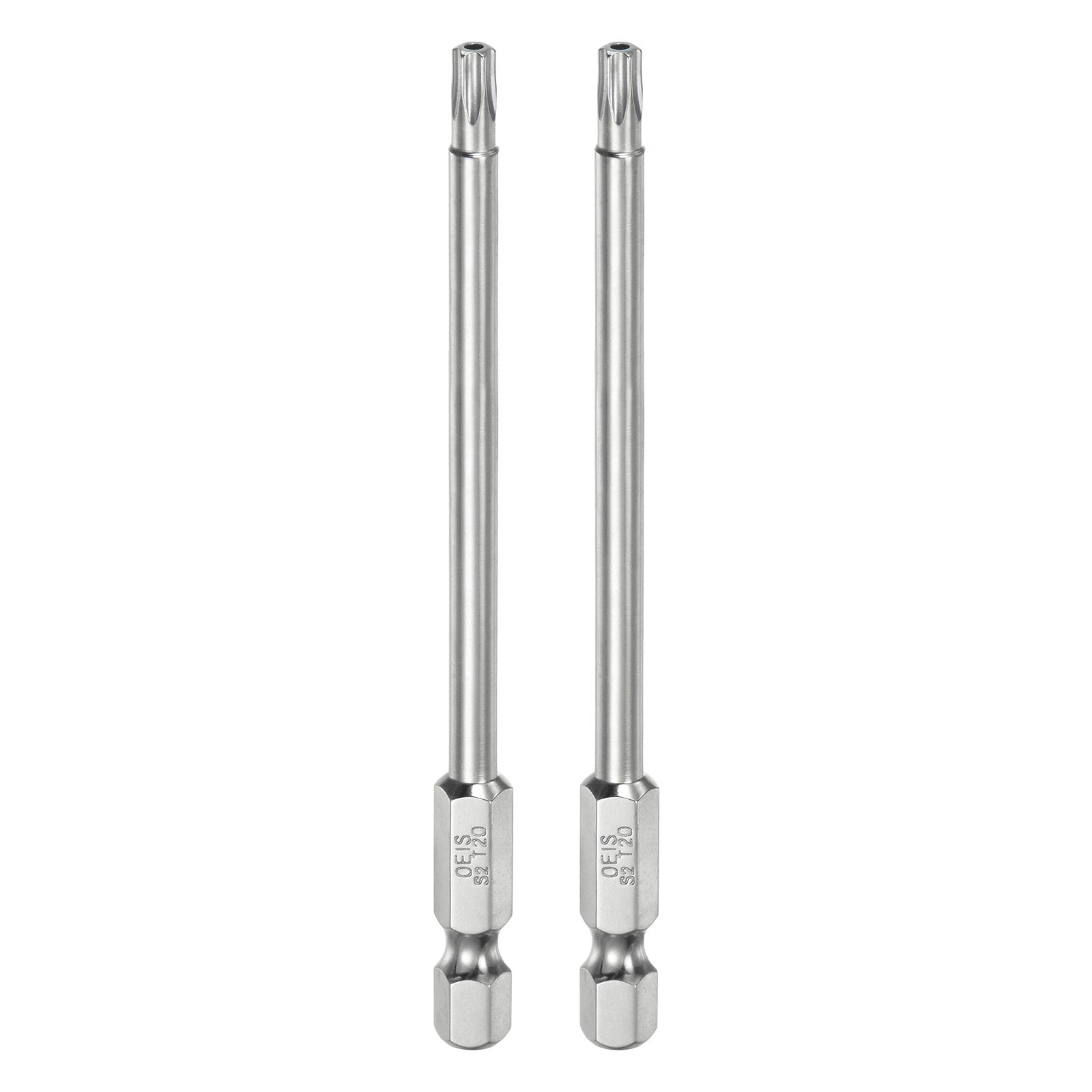 2pcs T20 Security Torx Bit 1/4" Hex Shank 4" Long Tamper Resistant Star ...