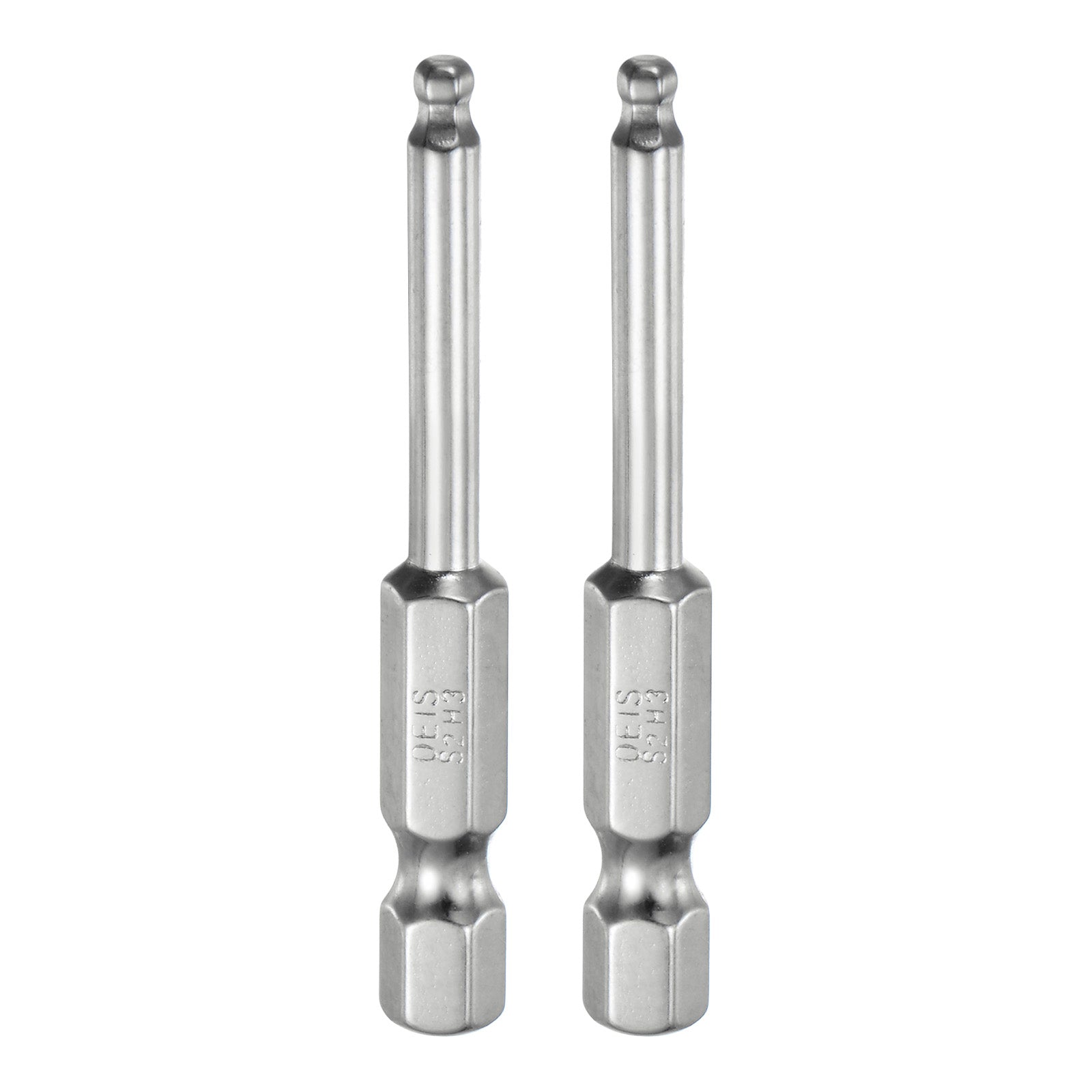 2pcs Ball End Hex Screwdriver Bit Set 3mm (H3.0) Size 1/4" Hex Shank ...