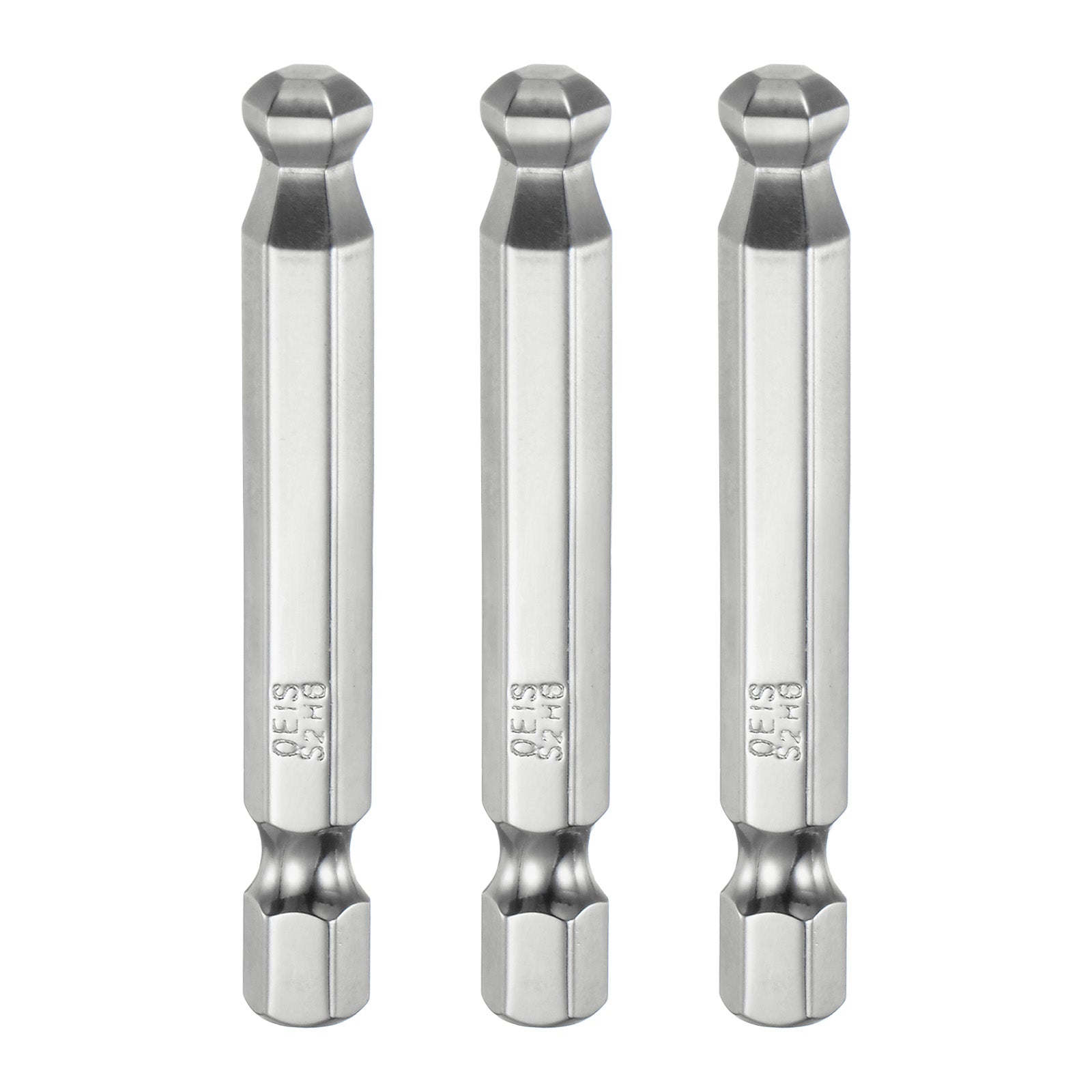 3pcs Ball End Hex Screwdriver Bit Set 6mm Magnetic 1/4" Hex Shank 2 ...