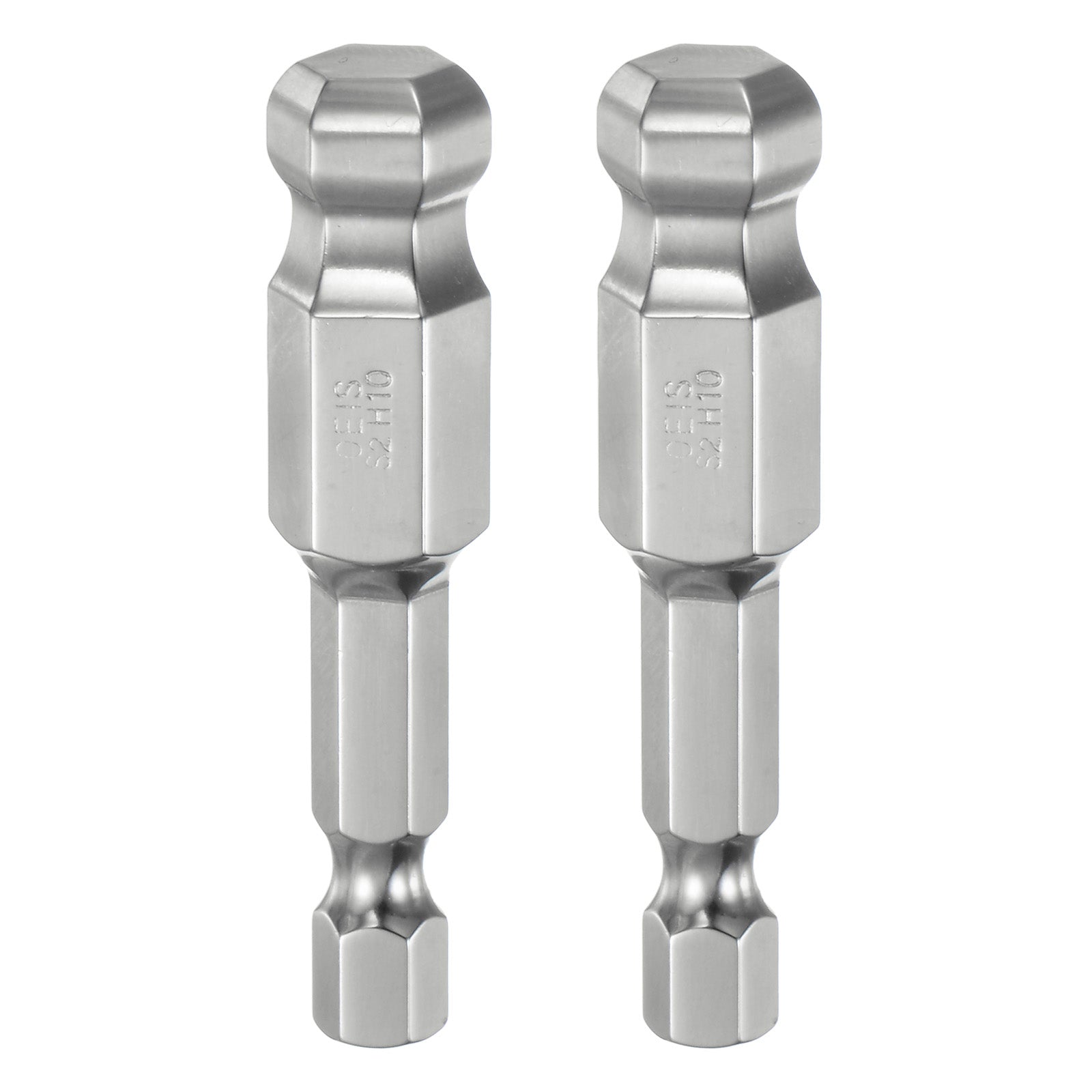 2pcs Ball End Hex Screwdriver Bit Set 10mm (H10) Size 1/4" Hex Shank ...