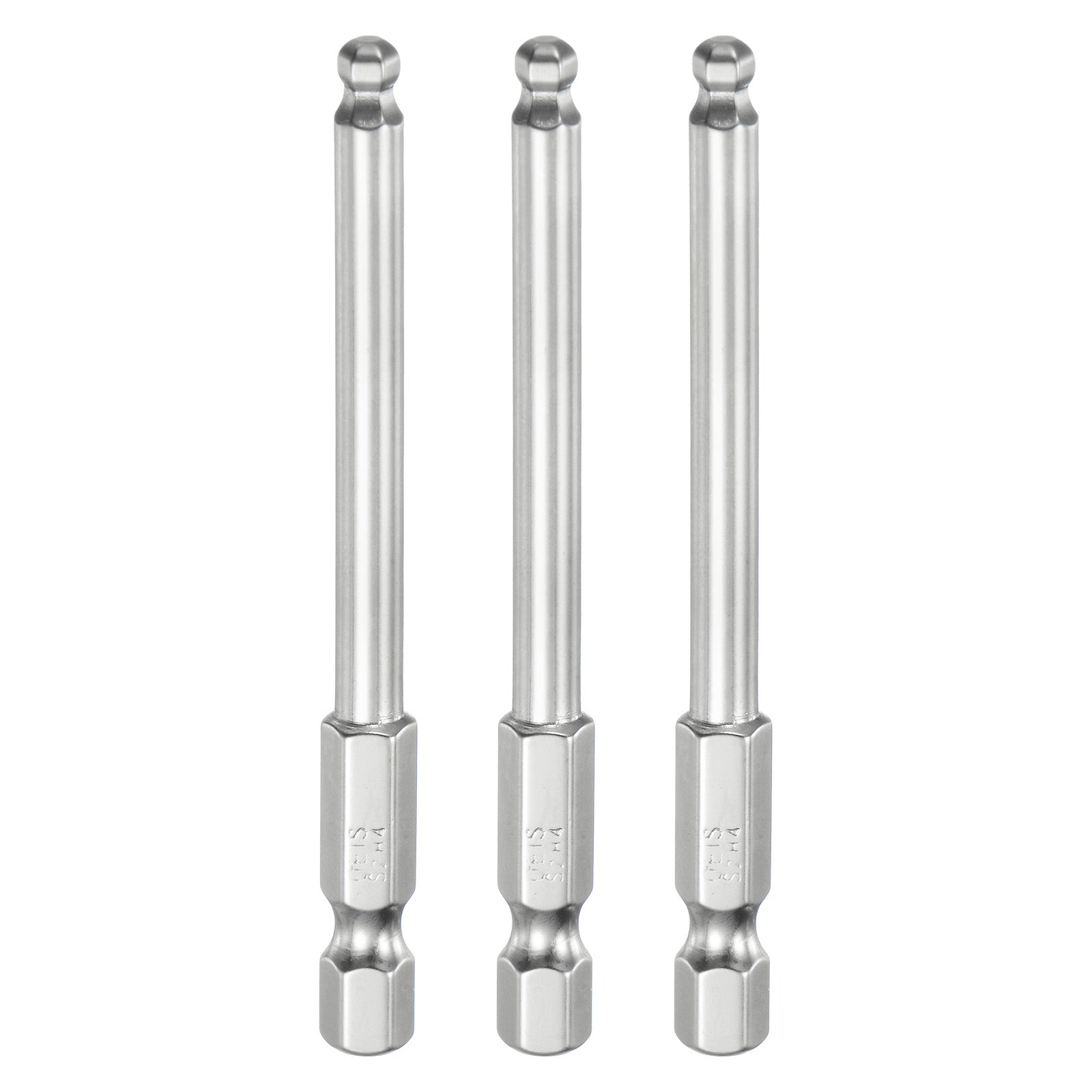 3pcs Ball End Hex Screwdriver Bit Set 4mm (H4.0) Size 1/4" Hex Shank ...