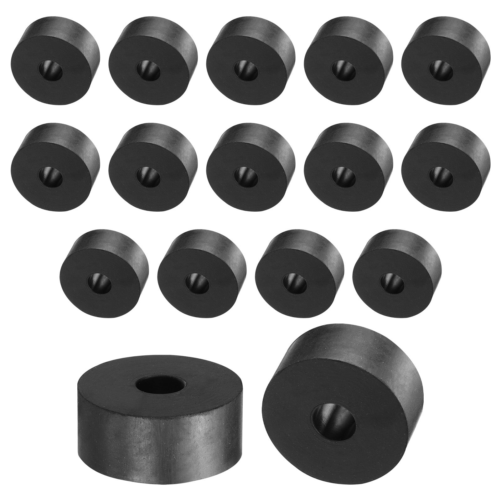 Uxcell 16pcs Rubber Spacers 35mm OD, 10mm ID, 15mm Height Round Anti ...