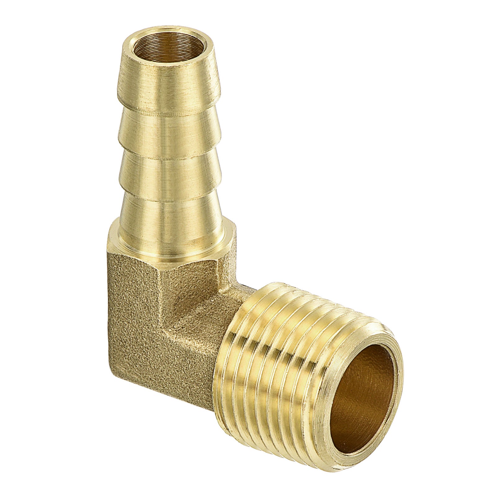 Uxcell Brass Hose Barbed Elbow Fitting 3/8" Barbx3/8" NPT Male 90 ...