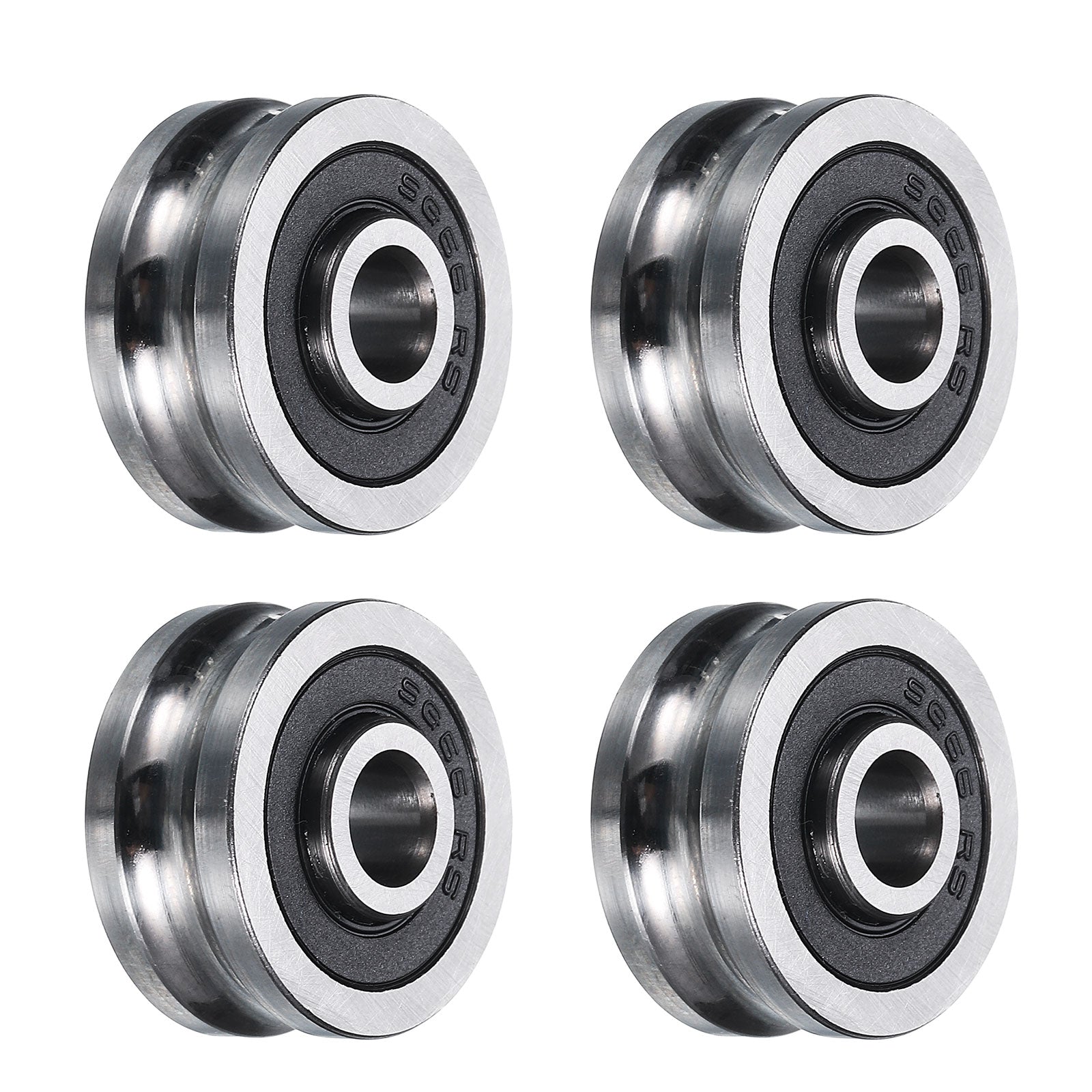 Uxcell 4pcs SG66 U Groove Track Guide Bearing 6x22x10mm U Groove Roller ...
