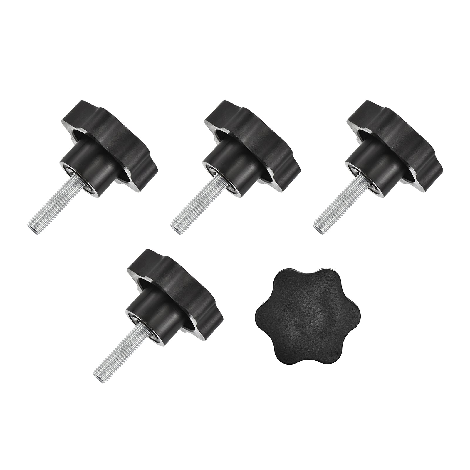 Uxcell 5Pcs Star Knobs, M8x30mm Plastic Hex Shaped Clamping Handle ...