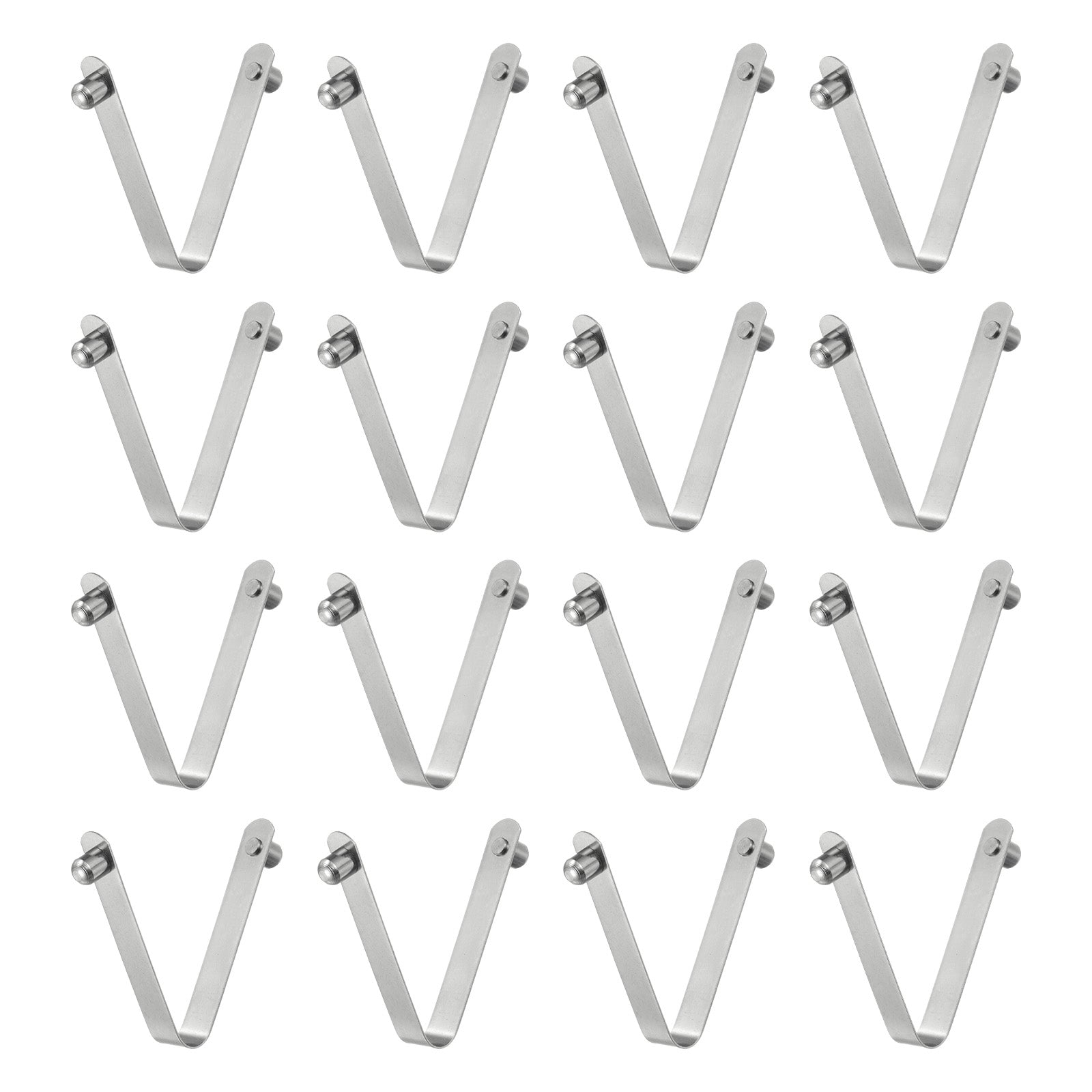 16pcs 5.5x6x48mm Double Button V-Shaped Paddle Snap Spring Clips Solid ...