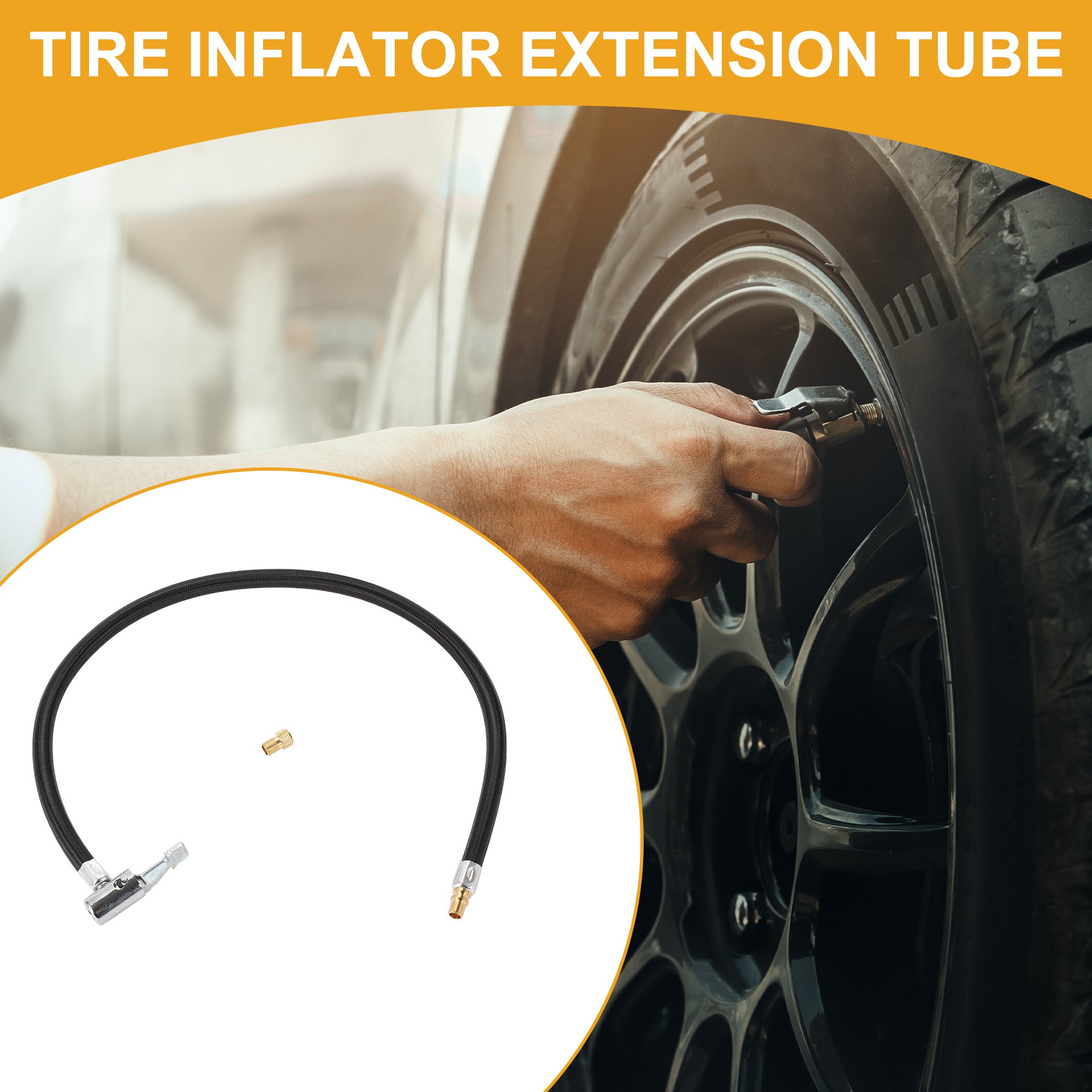 1 Set 23.62inch 0.305inx32TPI Universal Tire Inflator Extension Tube ...