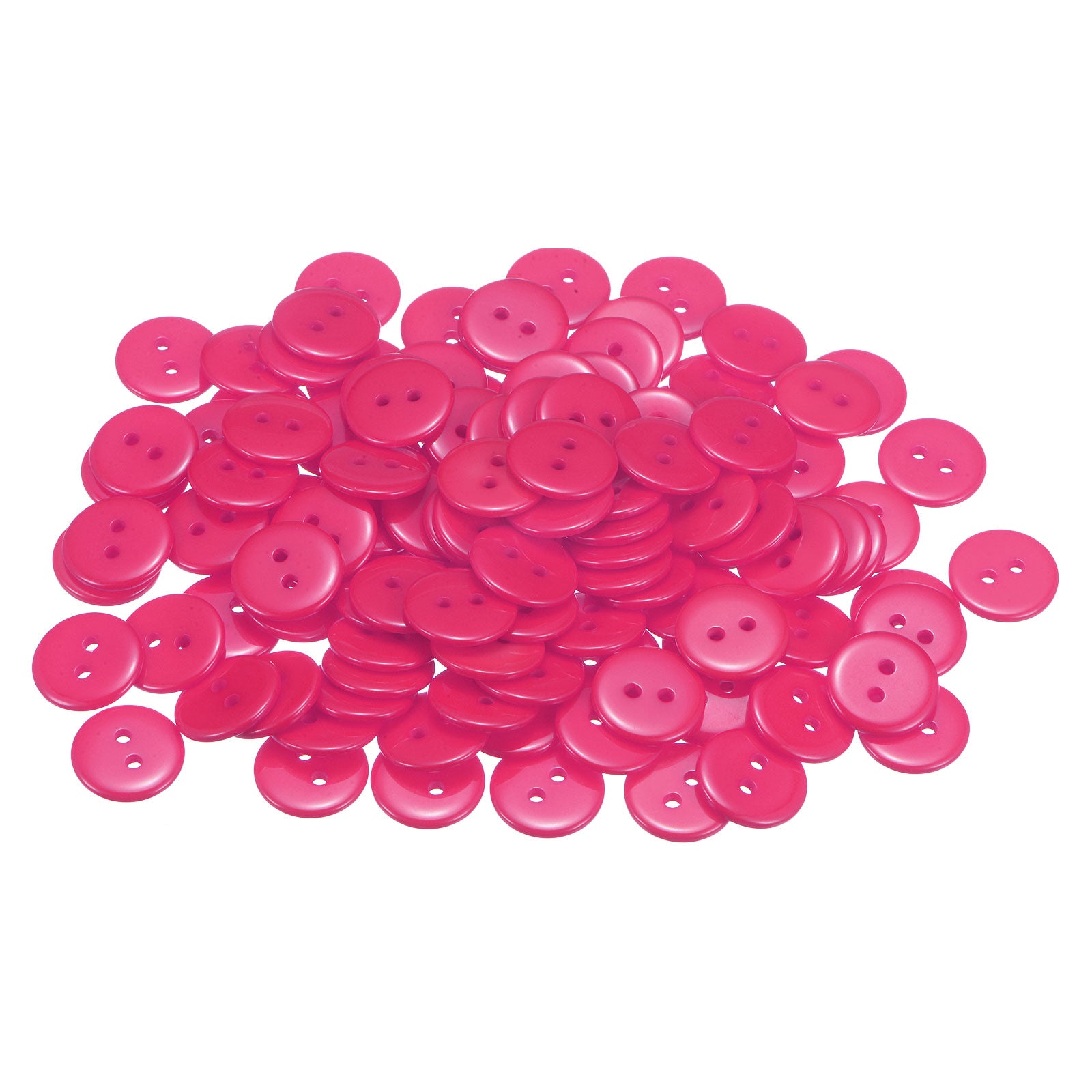 200pcs Sewing Button 15mm 2 Holes Resin Round Craft Buttons, Rose Red ...