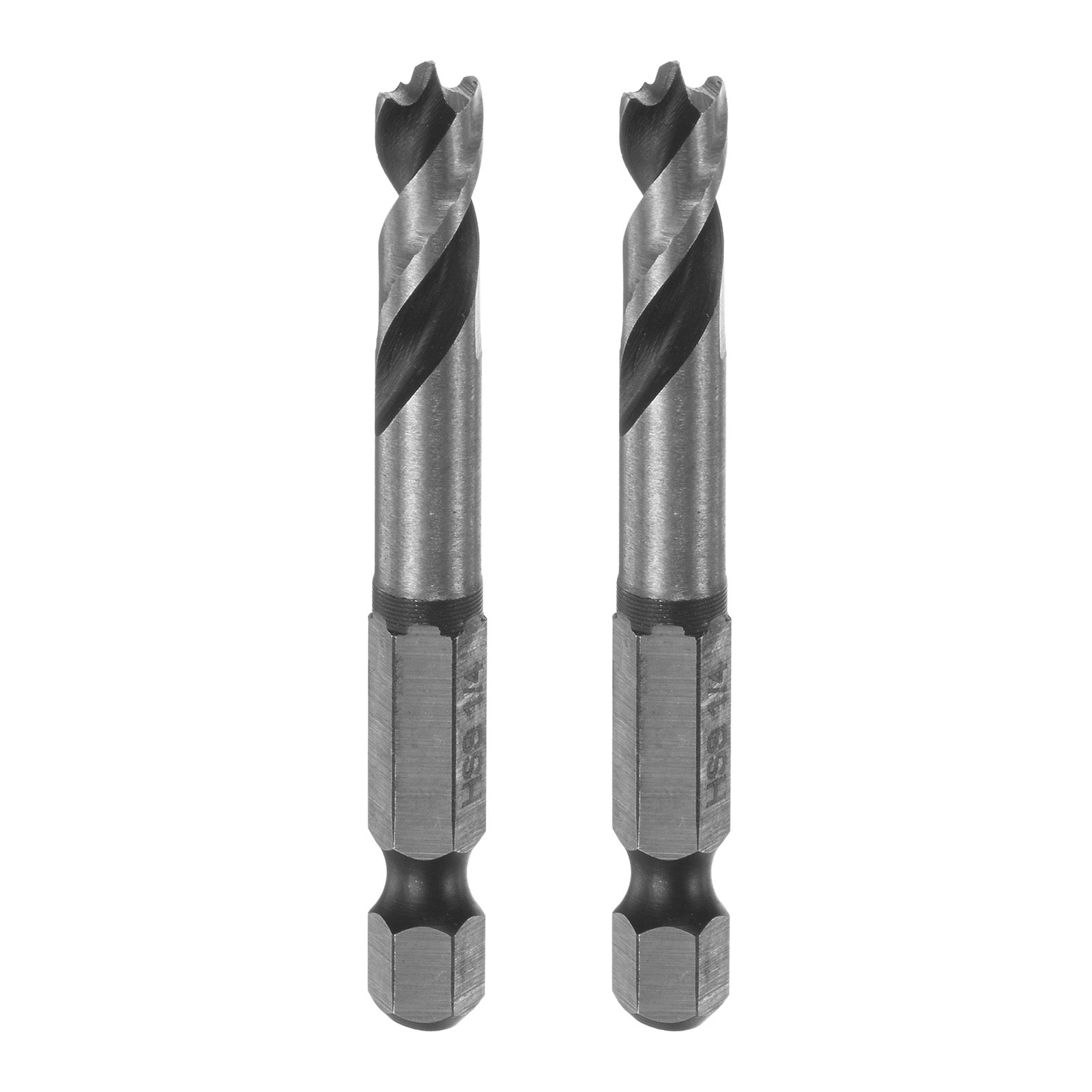 2pcs Brad Point Drill Bits 1/4" Dia 1/4" Hex Shank Stubby Drill Bit ...