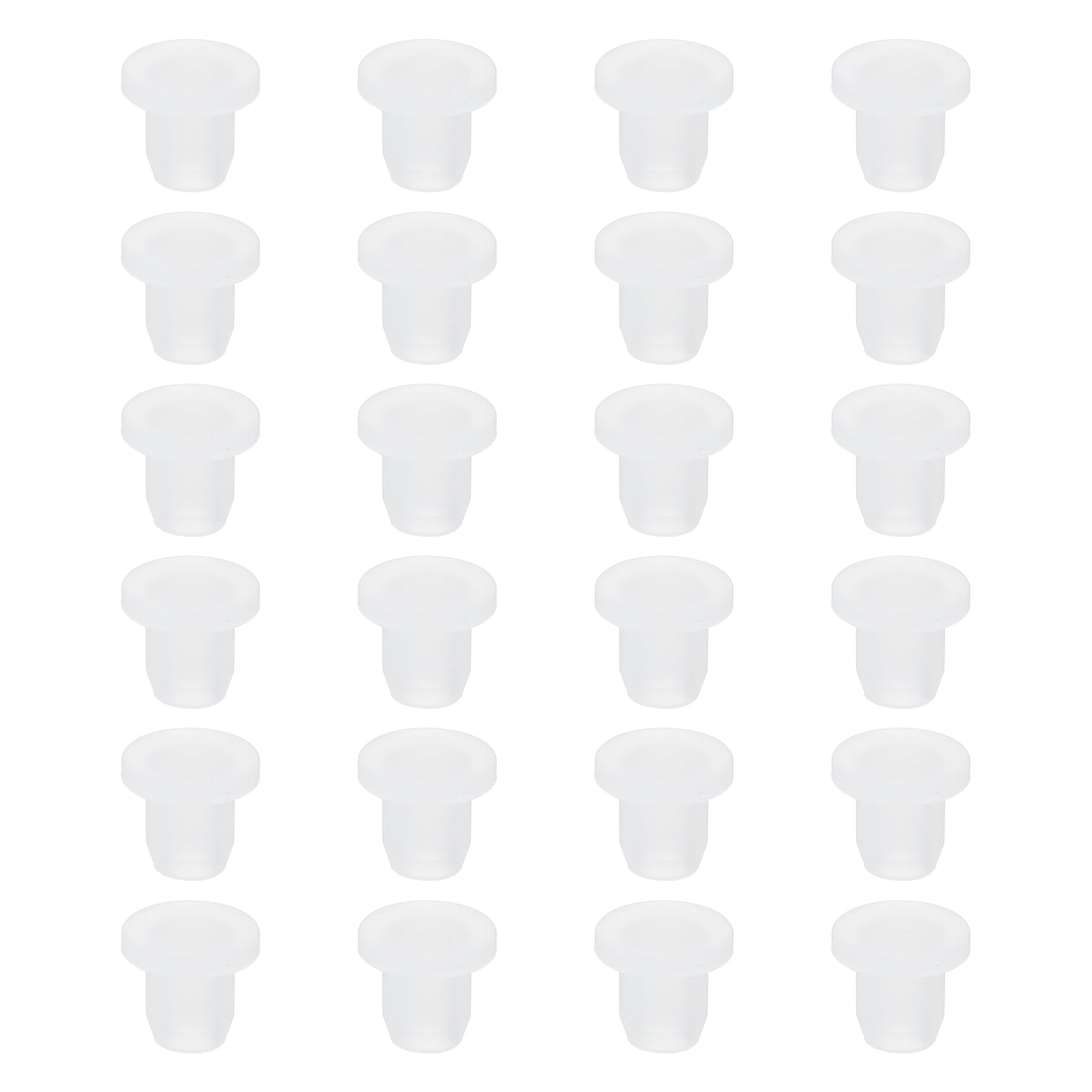 T-Shaped Silicone Rubber Hollow Plug for 7mm Hole White 24 Pieces ...