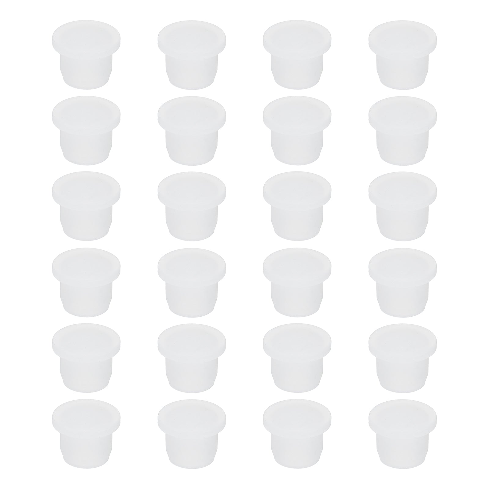 T-Shaped Silicone Rubber Hollow Plug for 12.5mm Hole White 24 Pieces ...