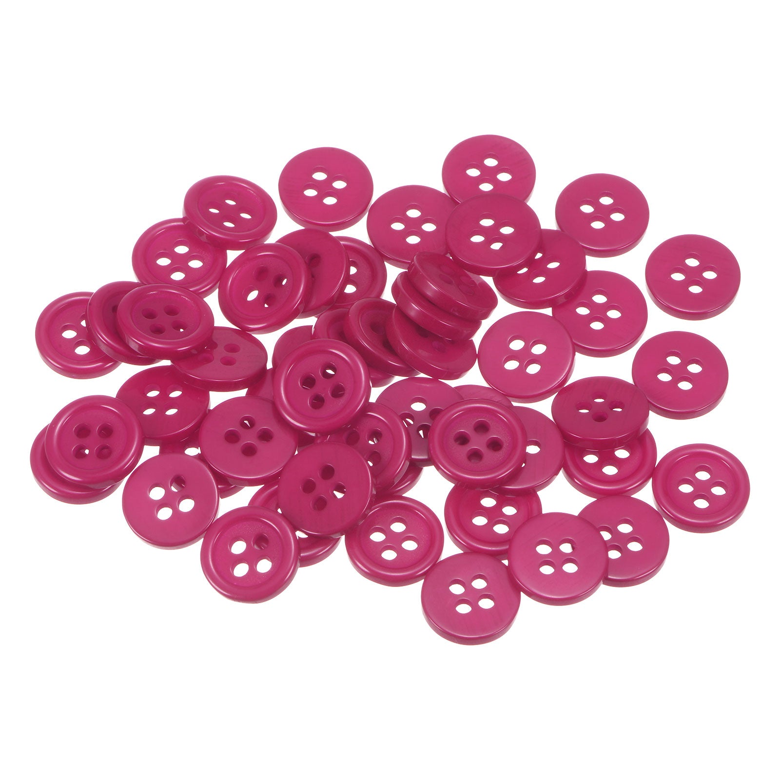 100pcs 18L Sewing Buttons 15/32"(11.5mm) Resin Round Flat 4-Hole Craft ...