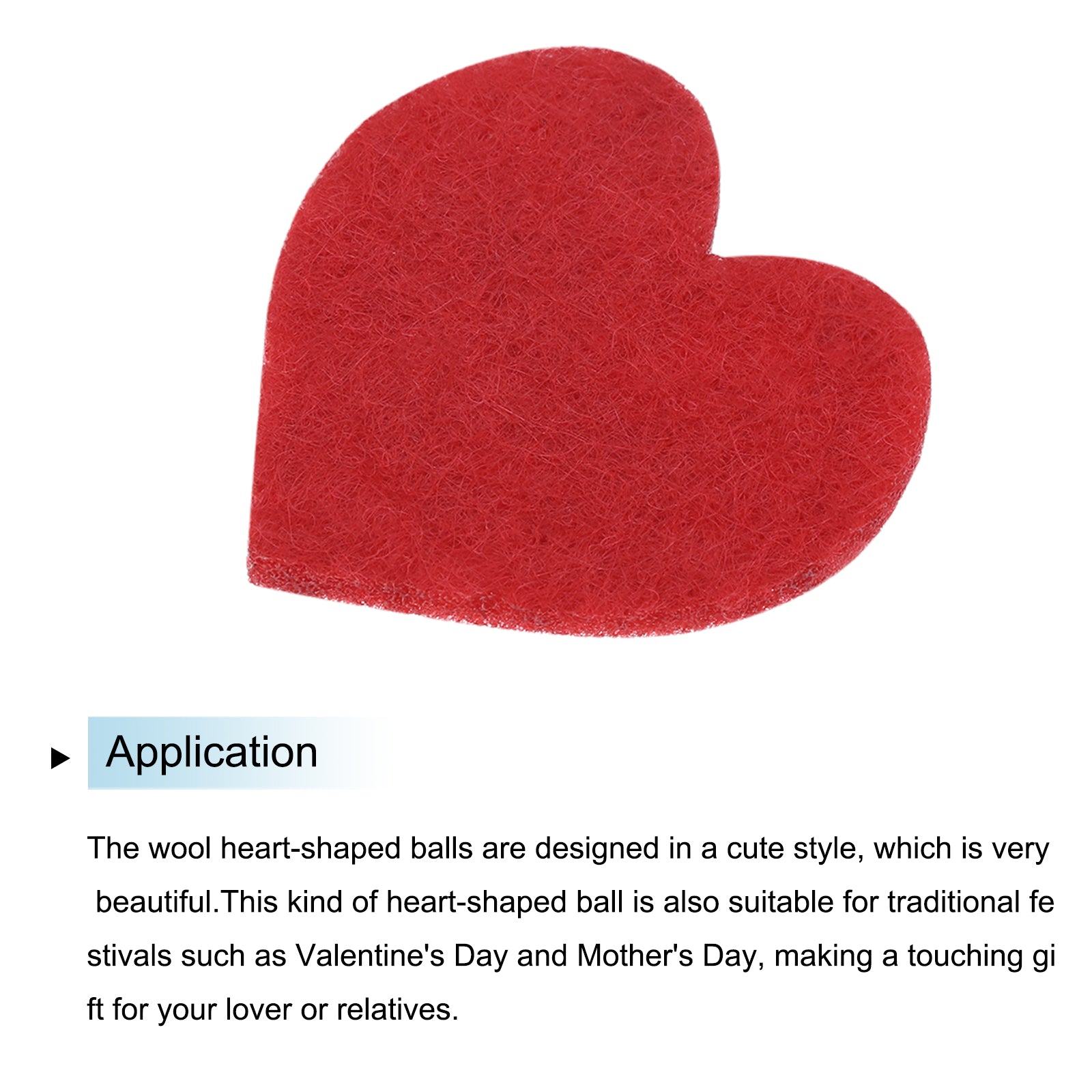 Felt Heart Shape Heart Valentine's Day Craft 2.4Inch x 2.4Inch Red ...