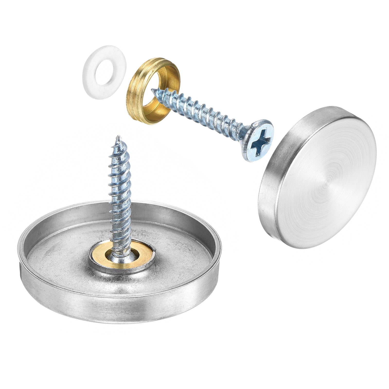 Uxcell 12 Pcs Screw Covers Caps, 304 Stainless Steel Mirror Screws ...