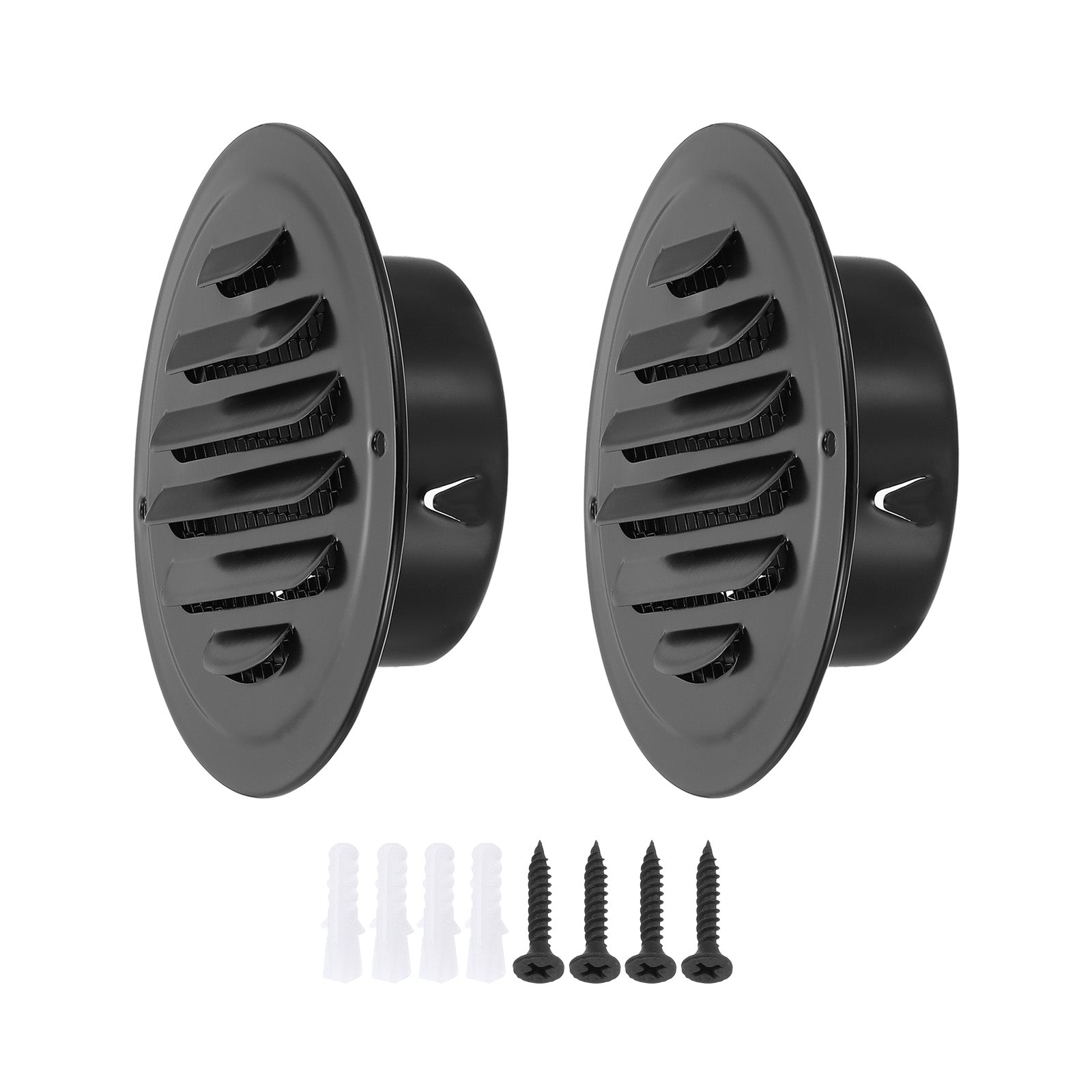 3" Round Air Vent Cover, 2pcs Stainless Steel Louvered Wall Inlet ...