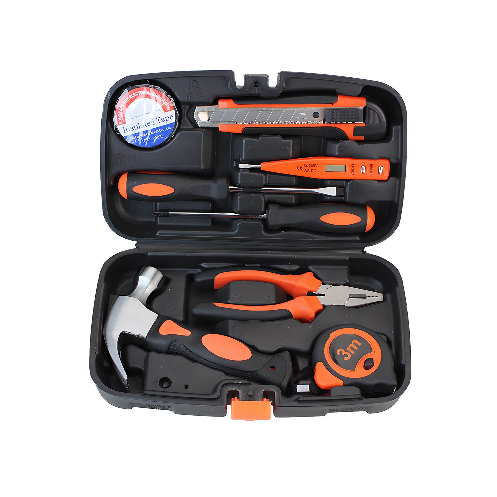 1Set(9PCS) Orange and Black Hardware Tool Set | Harfington
