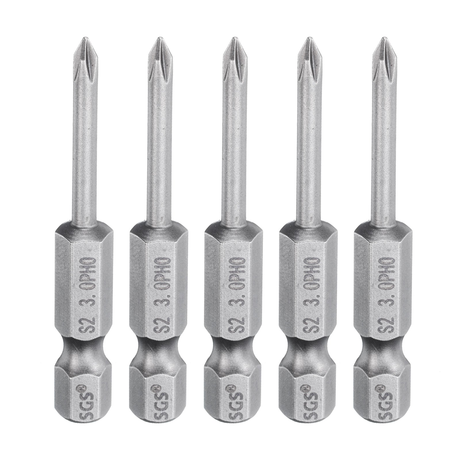 5pcs Magnetic Phillips Screwdriver Bit PH0 1/4" Hex Shank 50mm Long 3mm ...