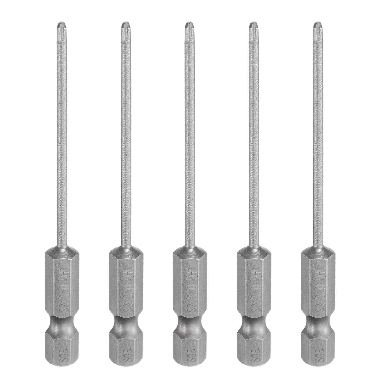 5pcs #1 Phillips Screwdriver Bit PH1 1/4" Hex Shank 3" (75mm) Long ...