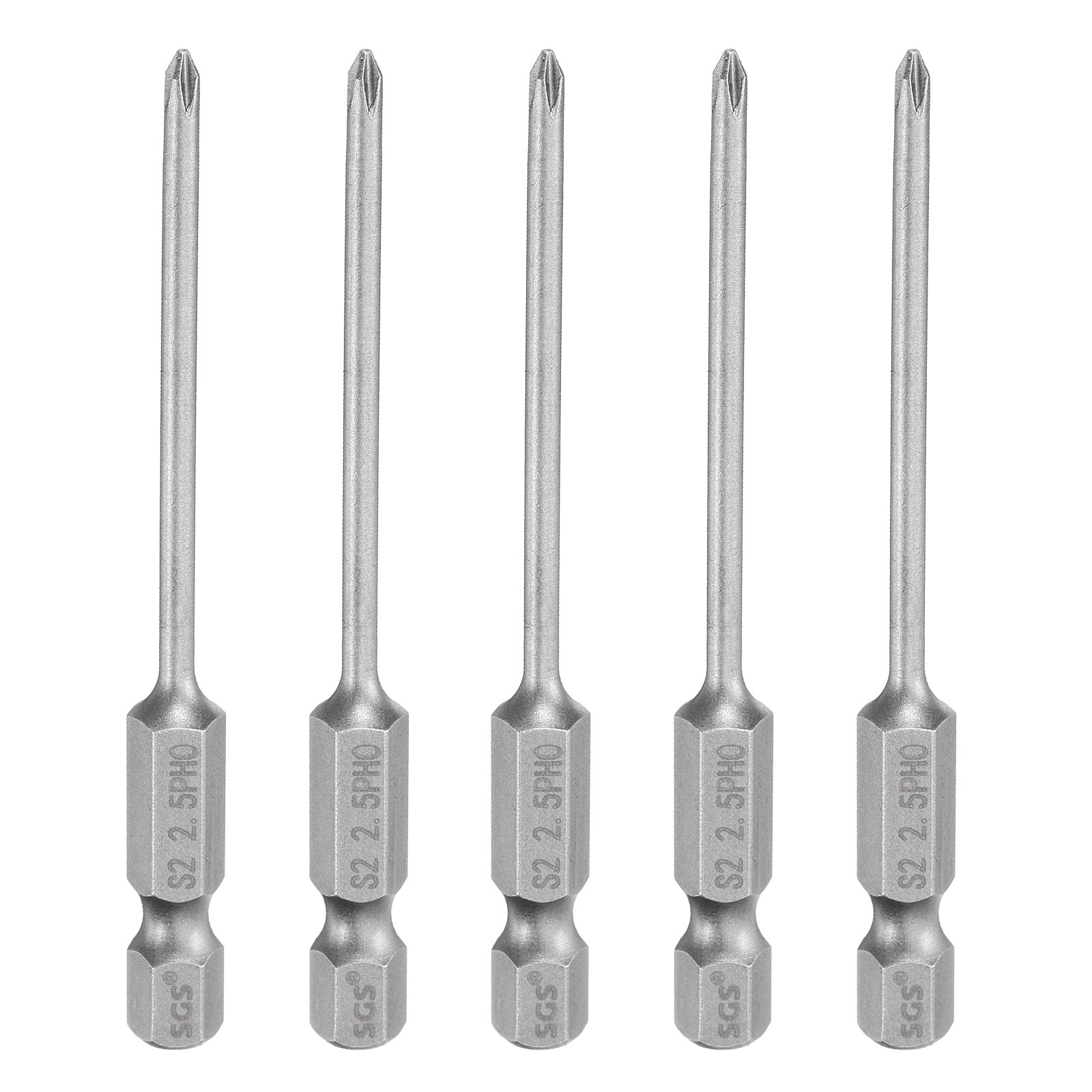 5pcs Magnetic Phillips Screwdriver Bit PH0 1/4" Hex Shank 75mm Long 2 ...