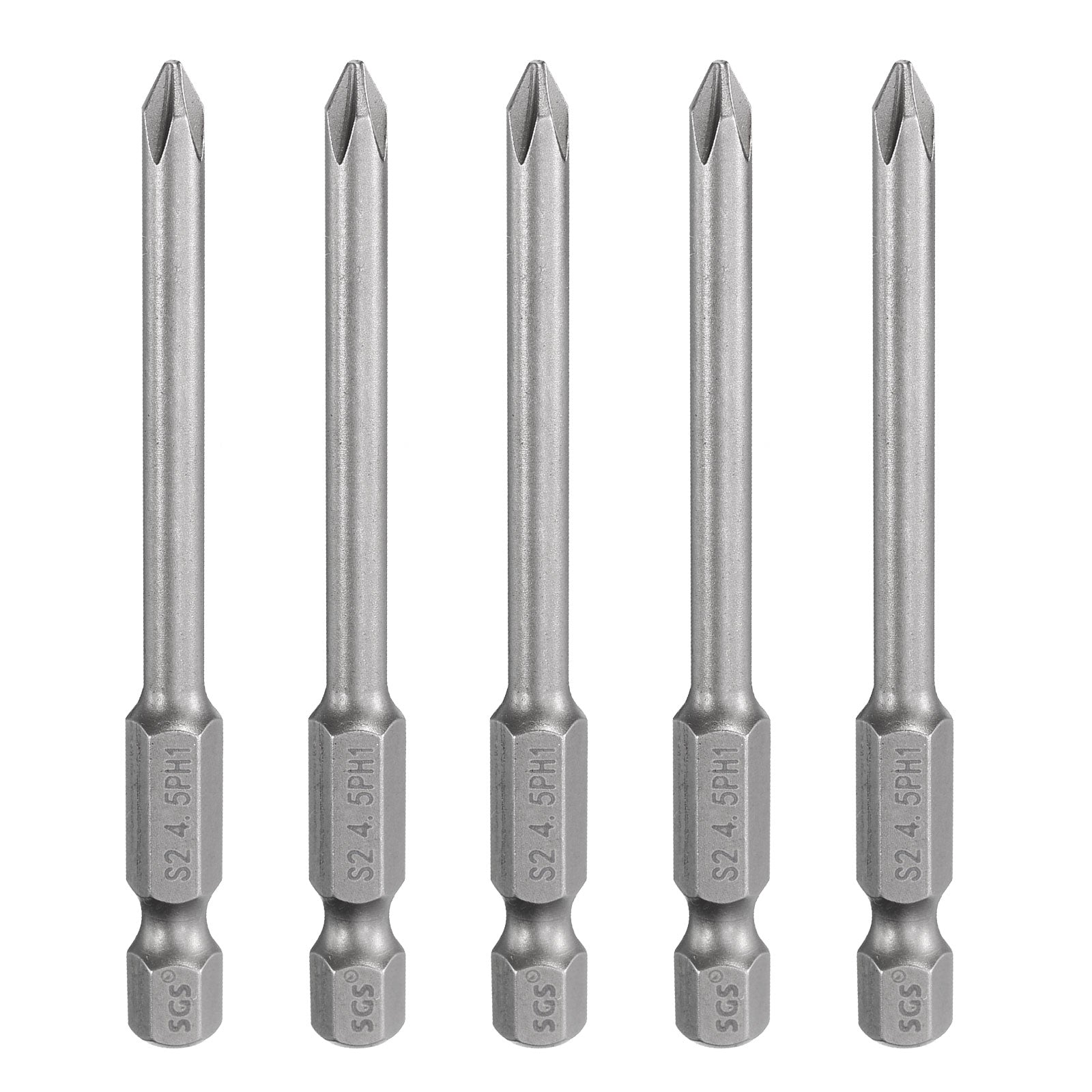 5pcs #1 Phillips Screwdriver Bit PH1 1/4" Hex Shank 3" (75mm) Long ...