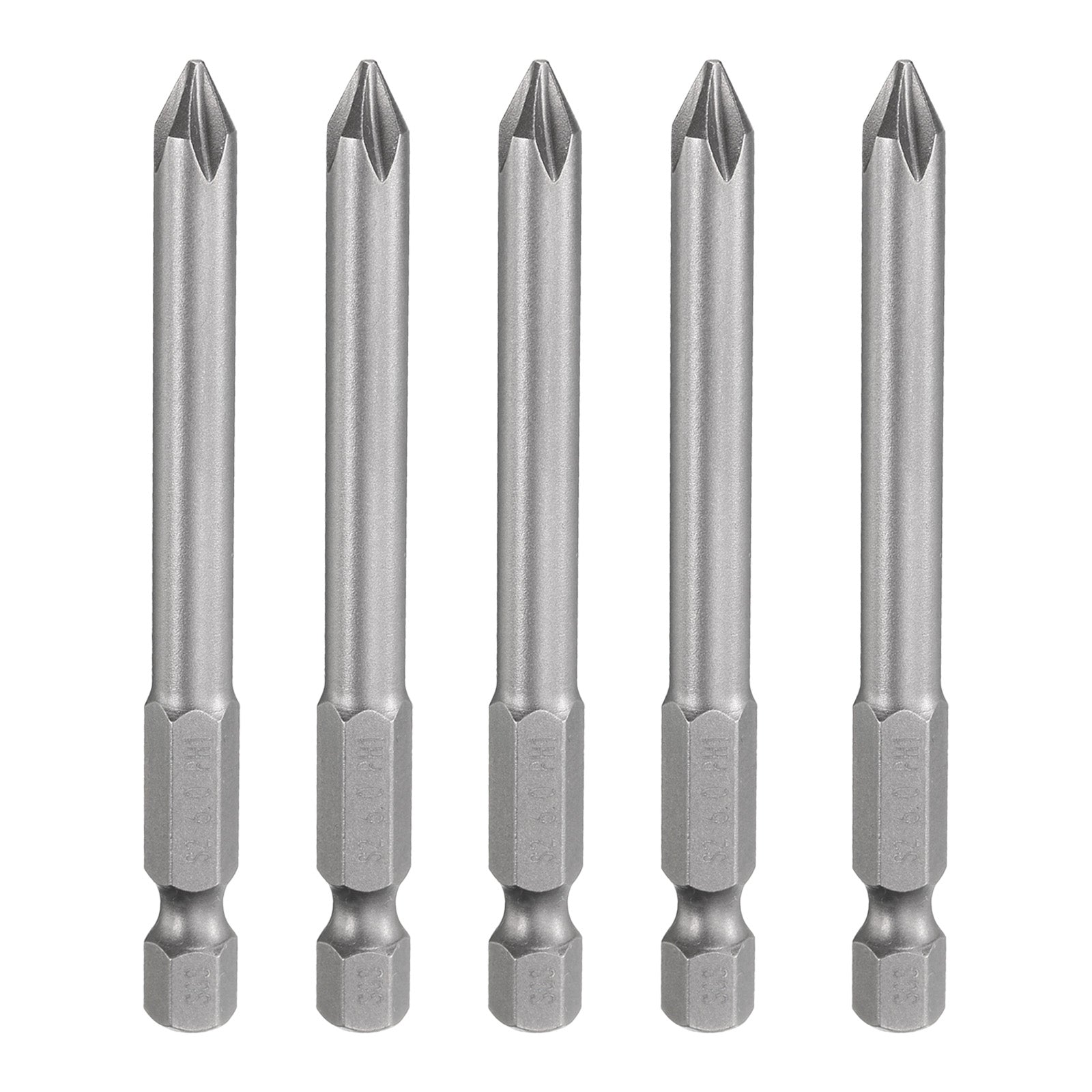 5pcs Magnetic Phillips Screwdriver Bit PH1 1/4" Hex Shank 75mm Long 6mm ...