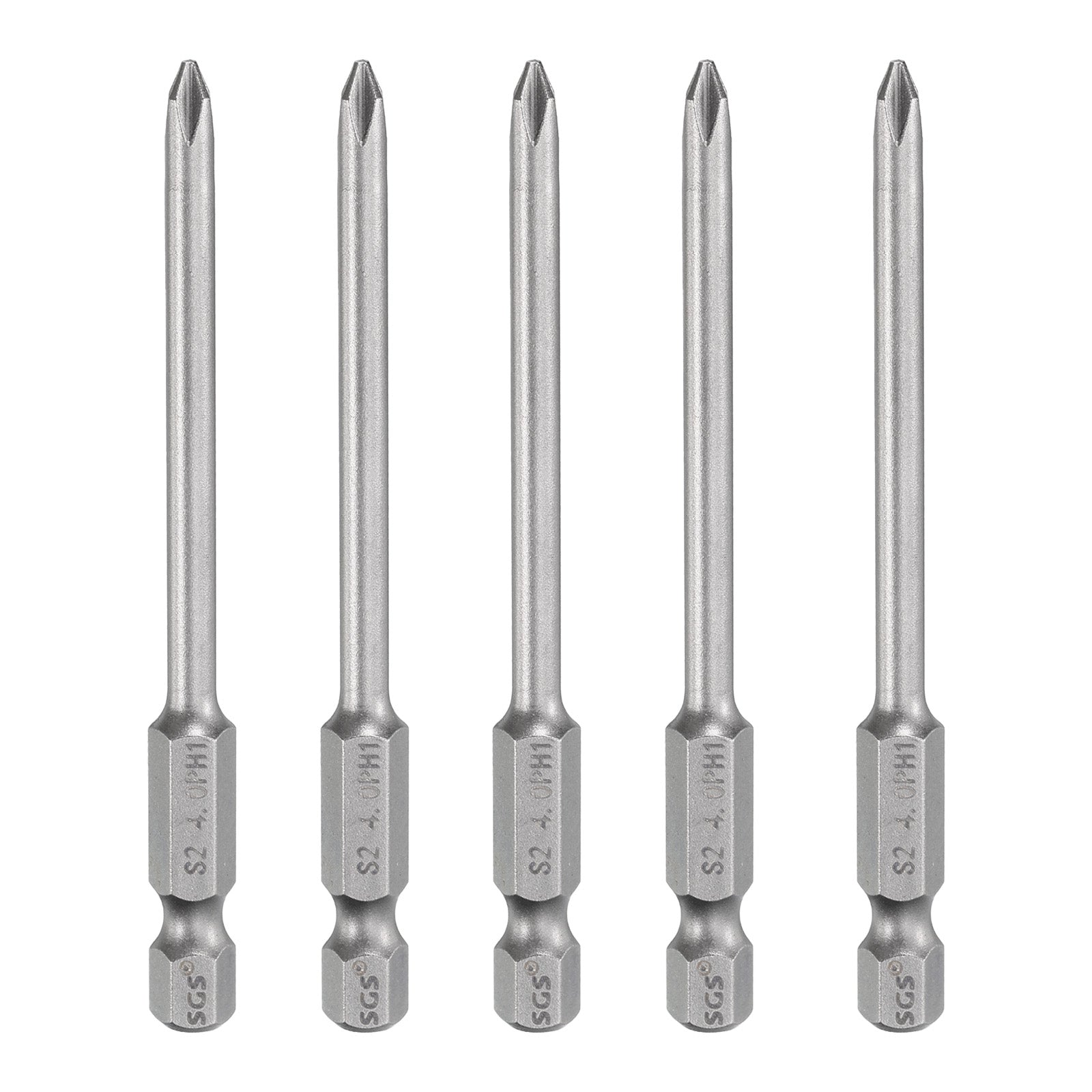 5pcs Magnetic Phillips Screwdriver Bit PH1 1/4" Hex Shank 80mm Long 4mm ...