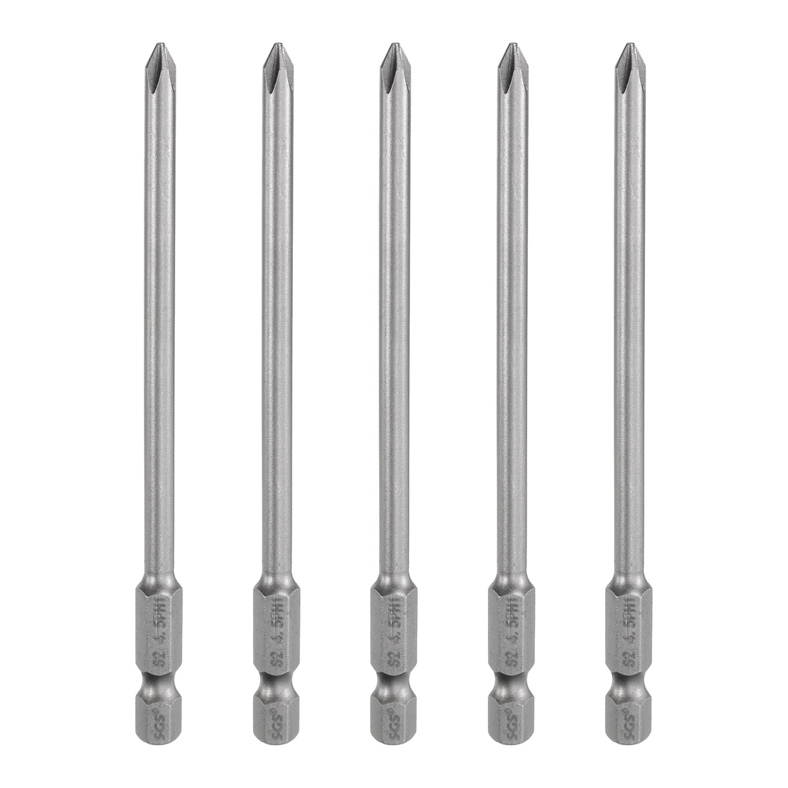 5pcs Magnetic Phillips Screwdriver Bit PH1 1/4" Hex Shank 110mm Long 4 ...
