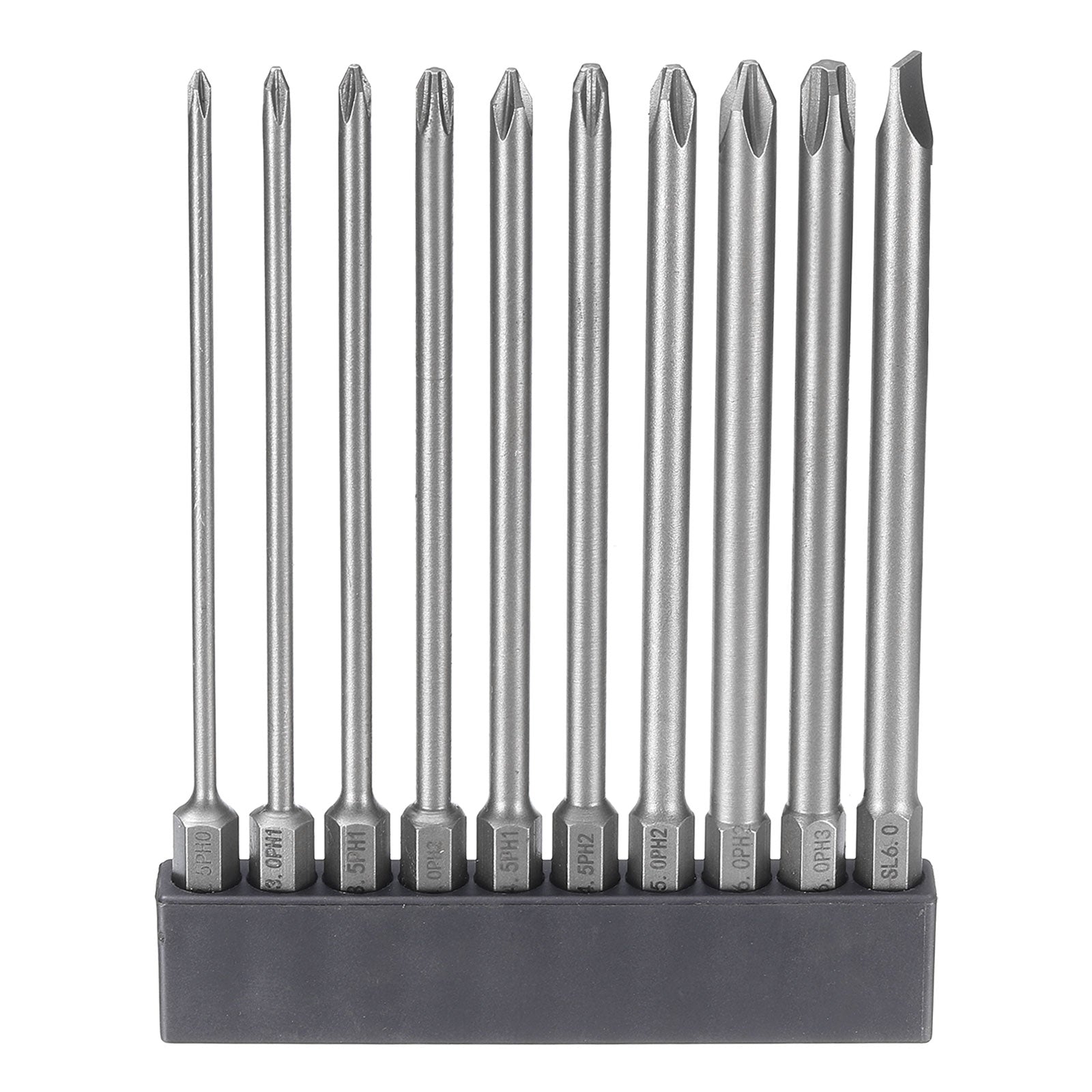 10pcs Phillips Slotted Screwdriver Bit Set PH0-PH3 SL6/6mm 4.3" Long ...