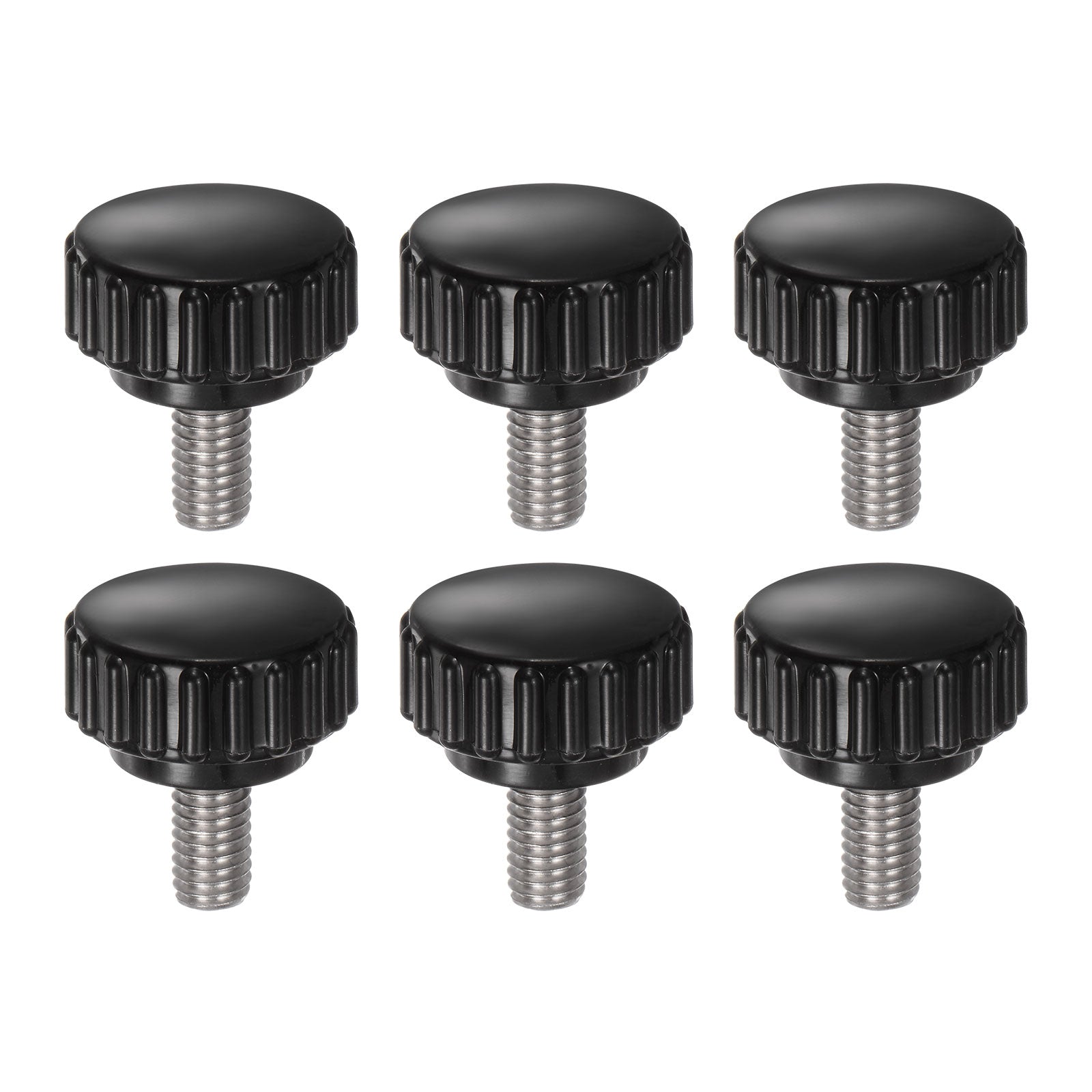 Uxcell 6pcs Knurled Clamping Knobs M6 x 12mm 304 Stainless Steel Thread 22mm Head | Harfington