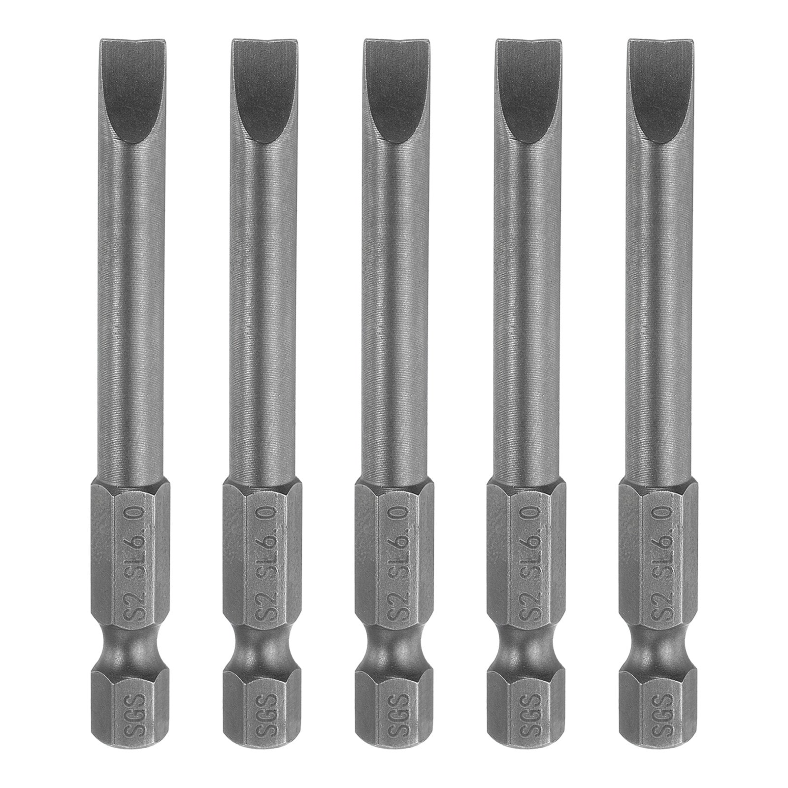 5pcs SL6 Magnetic Slotted Screwdriver Bits 6mm Flat Head Screwdriver ...