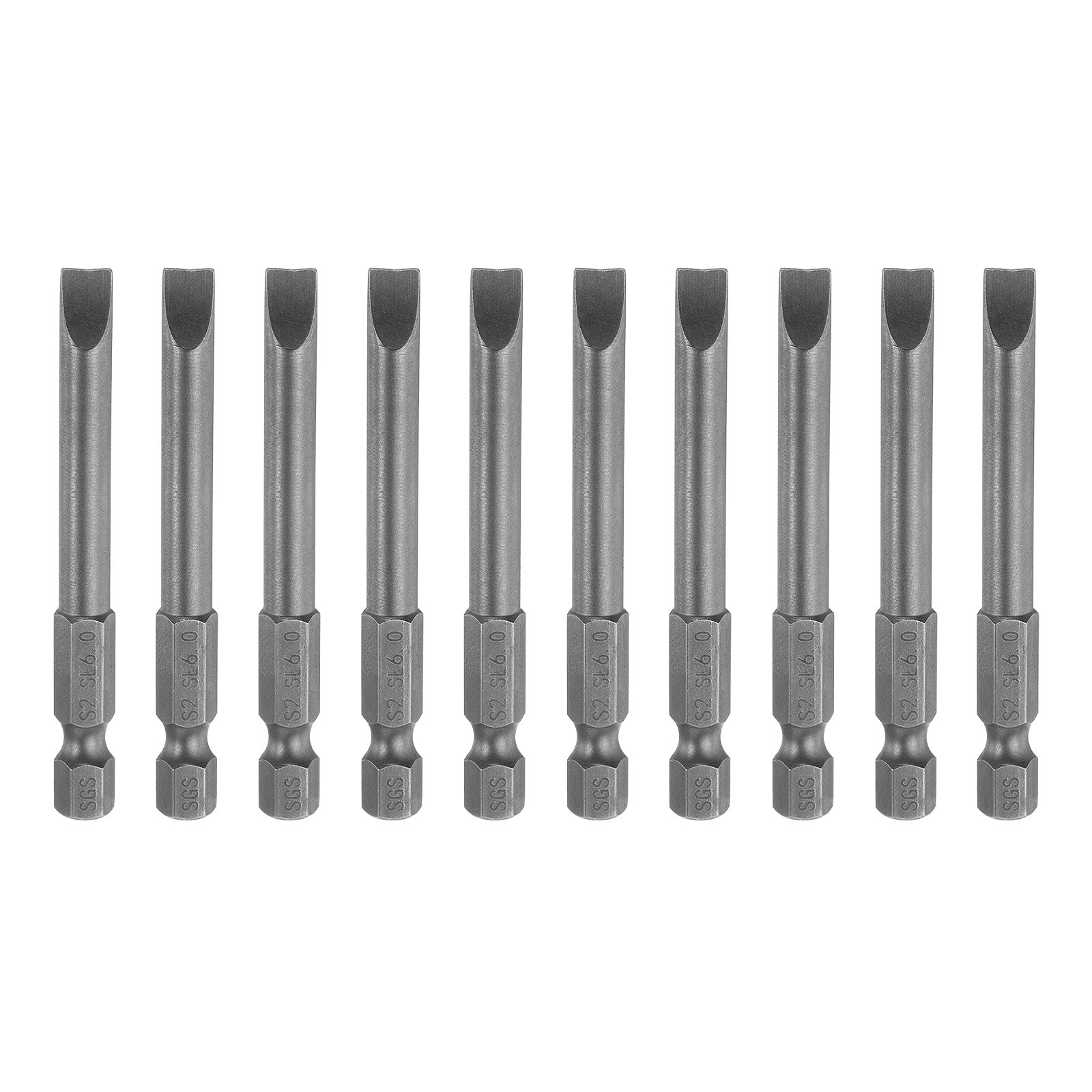 10pcs SL6 Magnetic Slotted Screwdriver Bits 6mm Flat Head Screwdriver ...