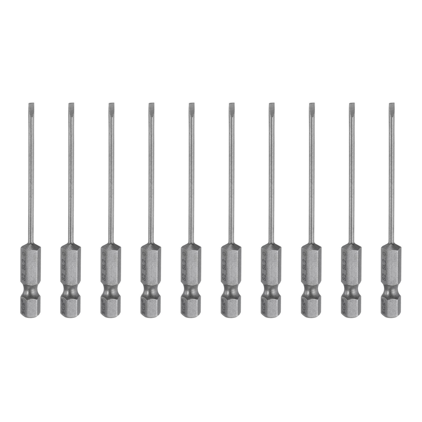 10pcs SL2 Magnetic Slotted Screwdriver Bits 2mm Flat Head Screwdriver ...