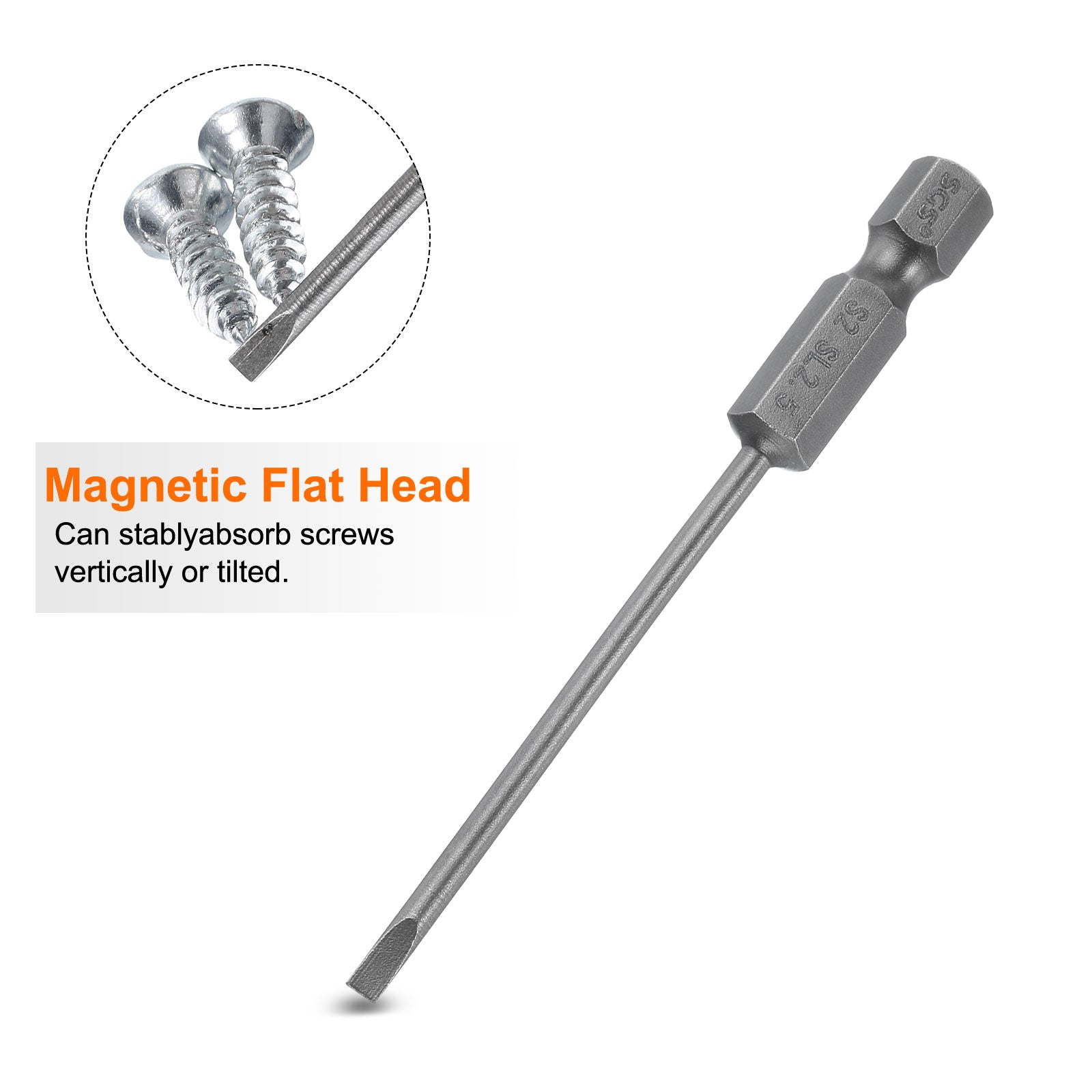 10pcs SL2.5 Magnetic Slotted Screwdriver Bits 2.5mm Flat Head ...