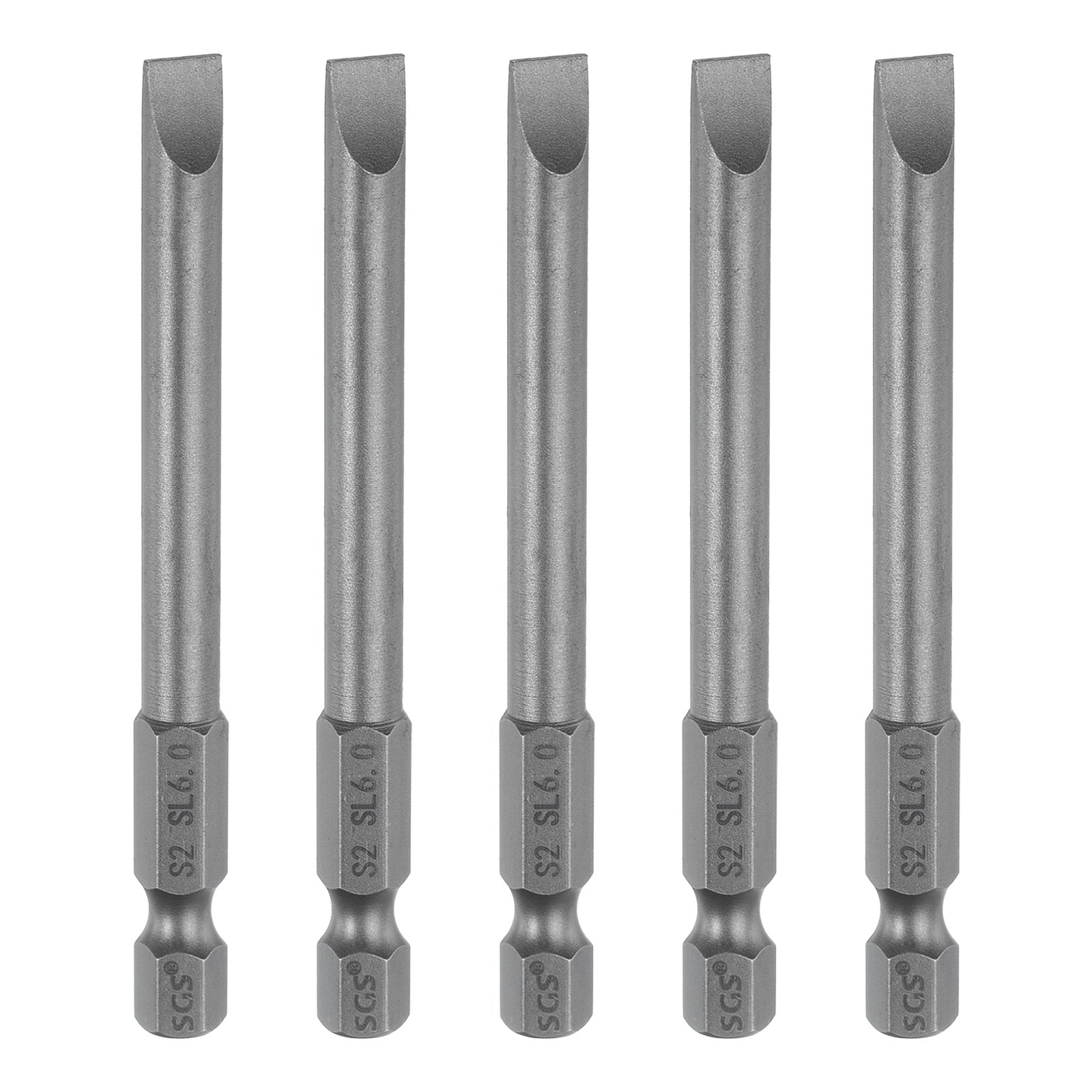 5pcs SL6 Magnetic Slotted Screwdriver Bits 6mm Flat Head Screwdriver ...