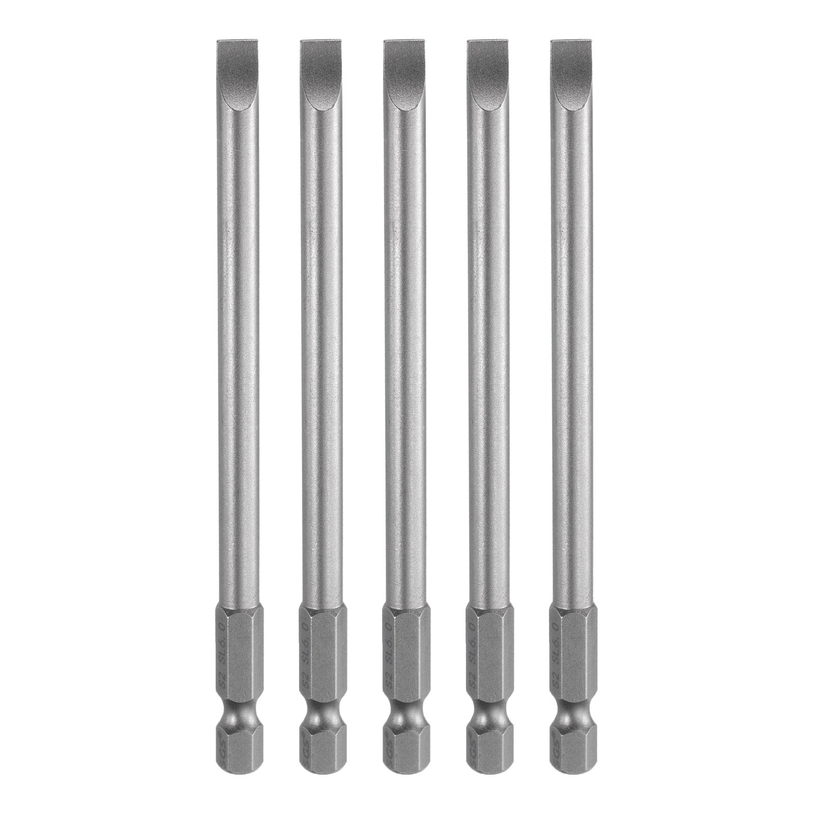 5pcs SL6 Magnetic Slotted Screwdriver Bits 6mm Flat Head Screwdriver ...