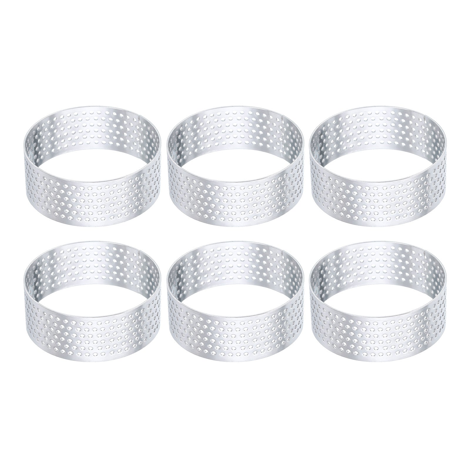 6Pcs Stainless Steel Tarts Rings 2.4" Perforated Metal Circle Baking ...