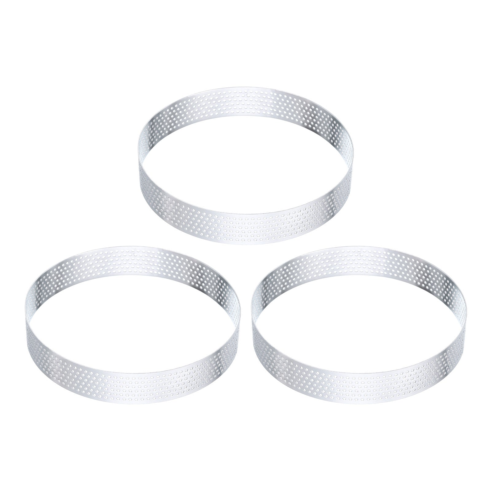 3Pcs Stainless Steel Tarts Rings 4.3" Perforated Metal Circle Baking ...